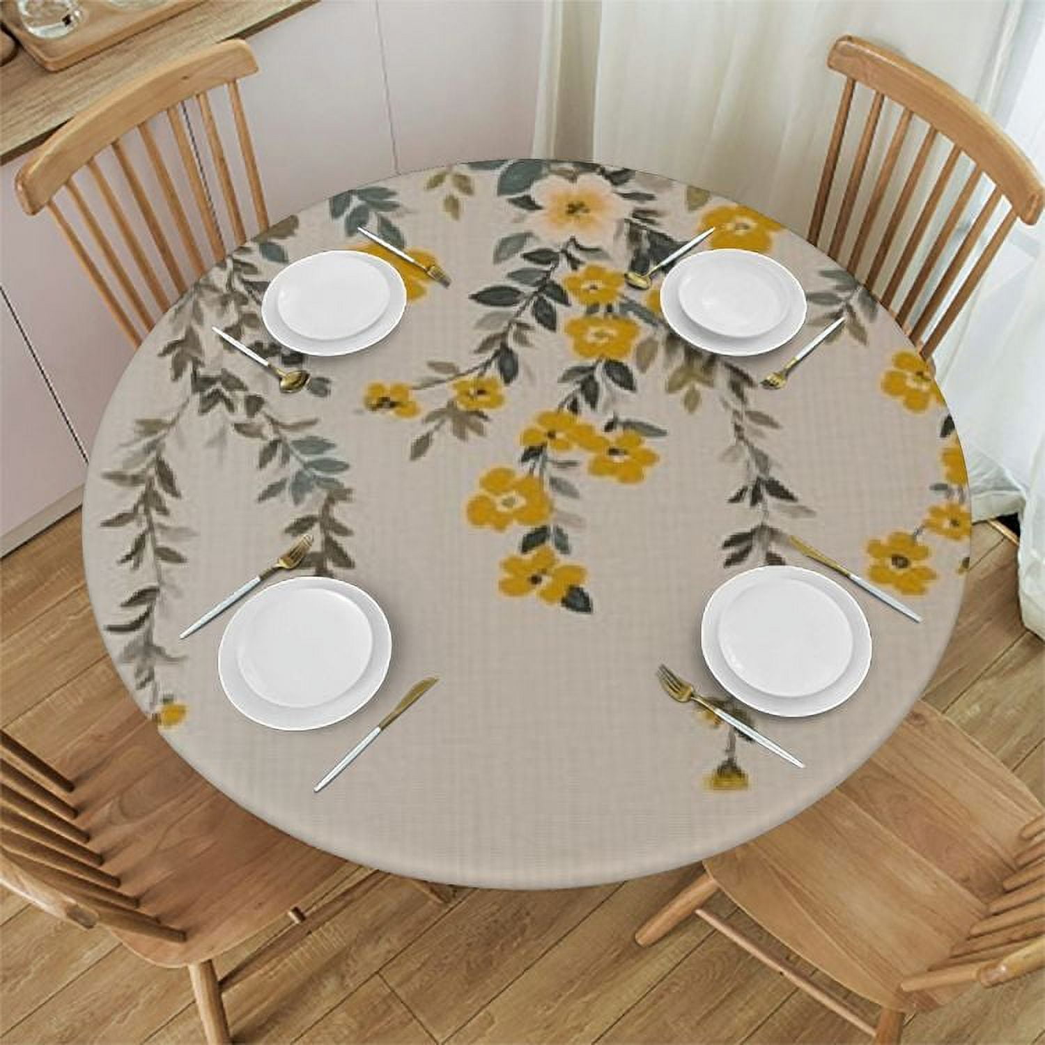 Ulloord Stretch Fitted Table Covers - Waterproof Wipeable Colorfast ...