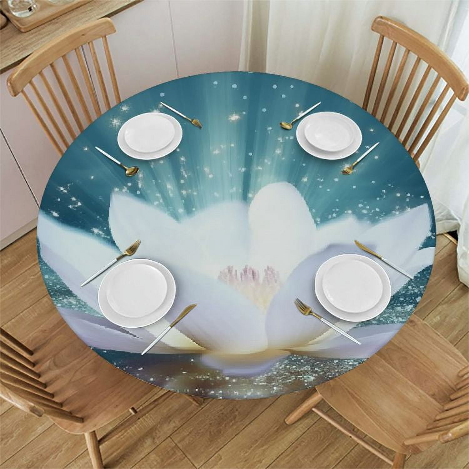 Ulloord Stretch Fitted Table Covers - Waterproof Wipeable Colorfast ...