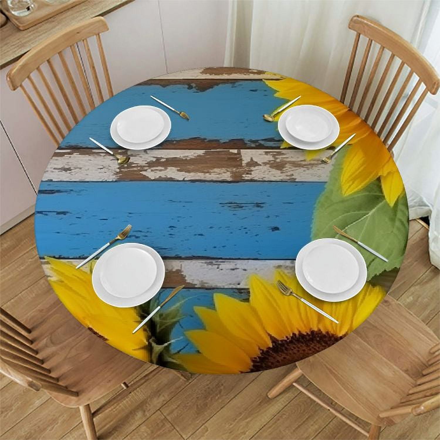 Ulloord Stretch Fitted Table Covers - Waterproof Wipeable Colorfast ...