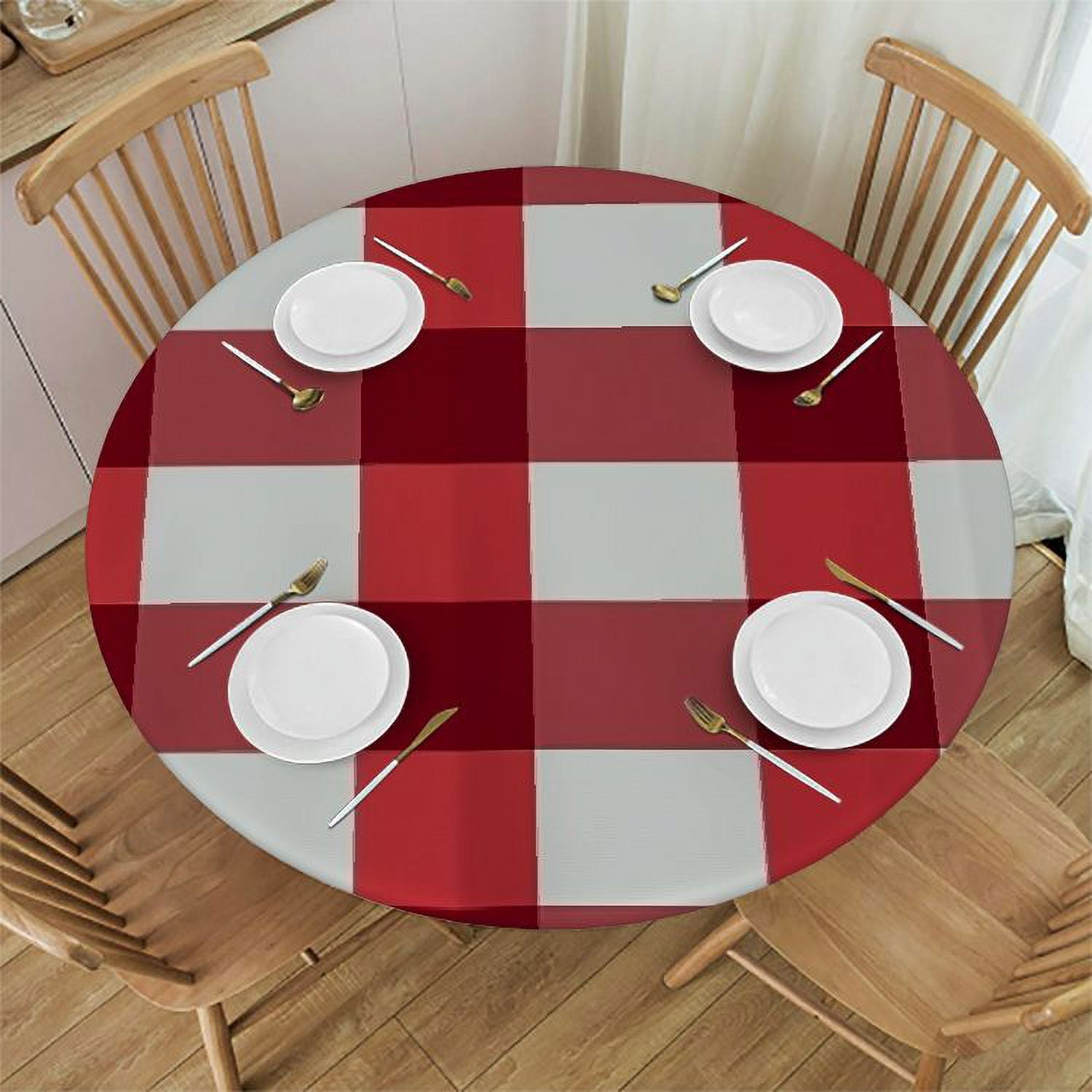 Ulloord Stretch Fitted Table Covers - Waterproof Wipeable Colorfast ...