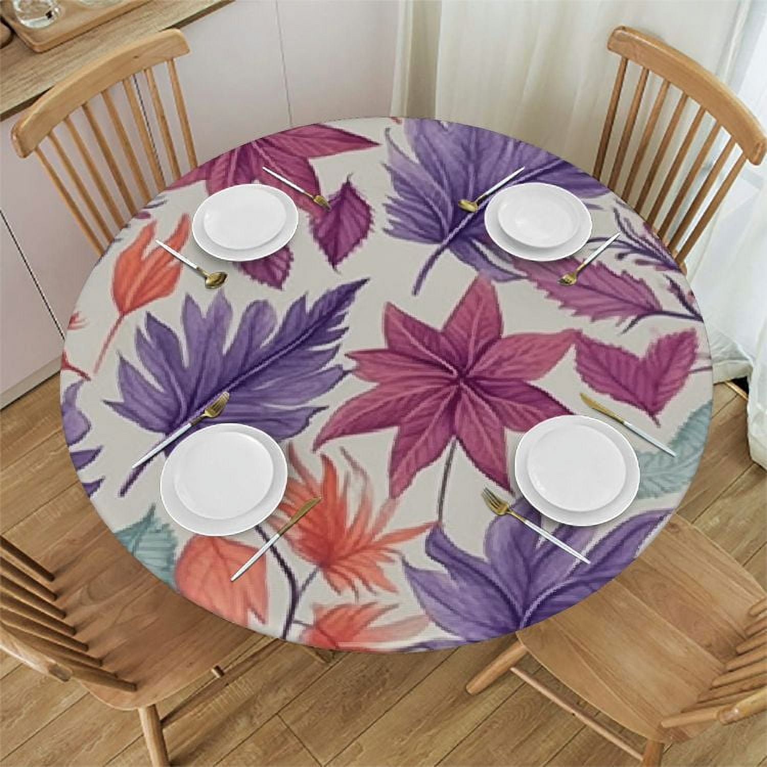 Ulloord Stretch Fitted Table Covers - Waterproof Wipeable Colorfast ...