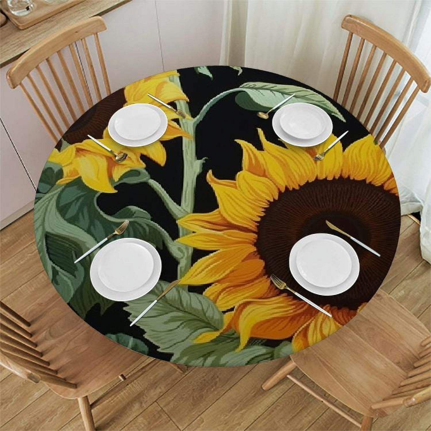 Ulloord Stretch Fitted Table Covers - Waterproof Wipeable Colorfast ...
