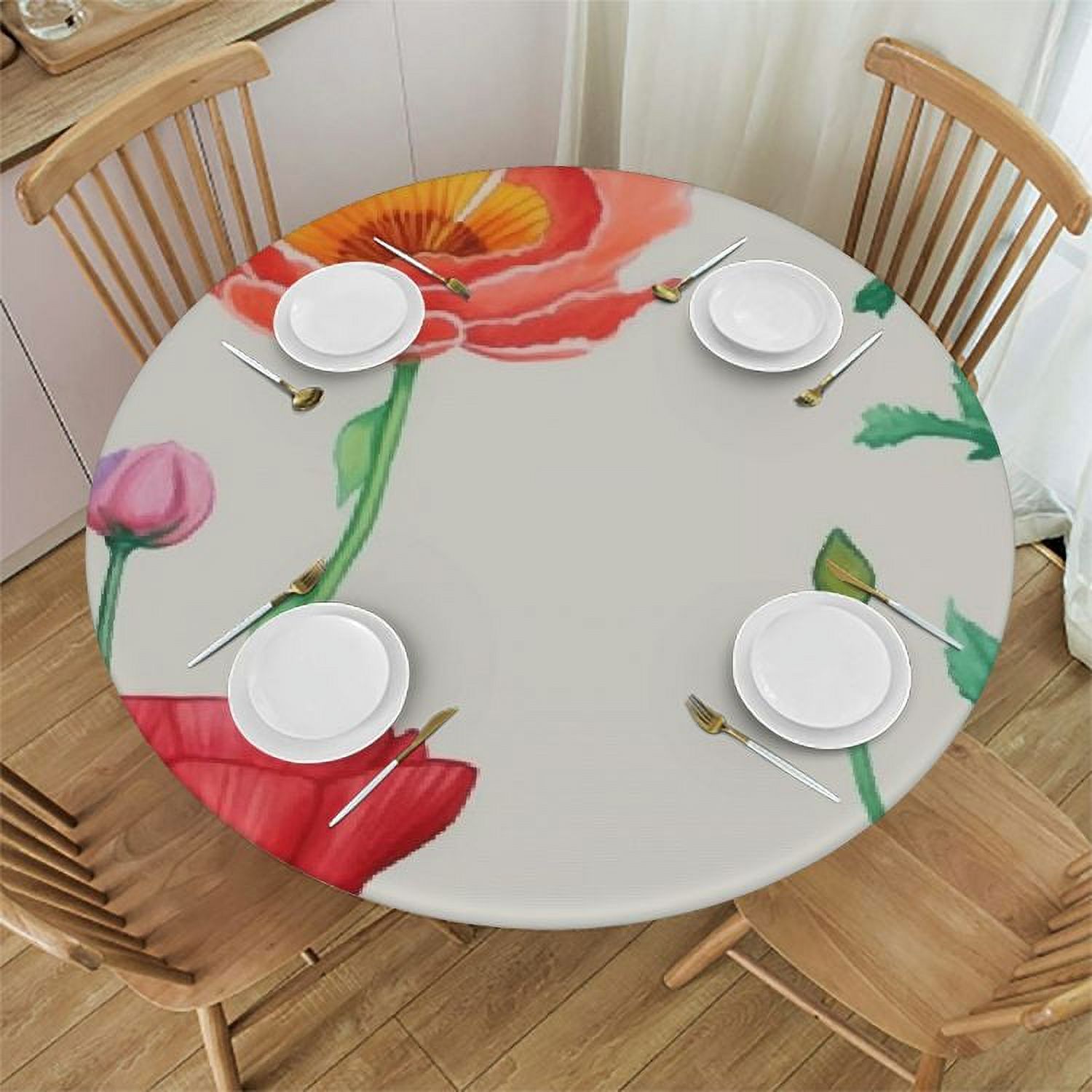 Ulloord Stretch Fitted Table Covers - Waterproof Wipeable Colorfast ...