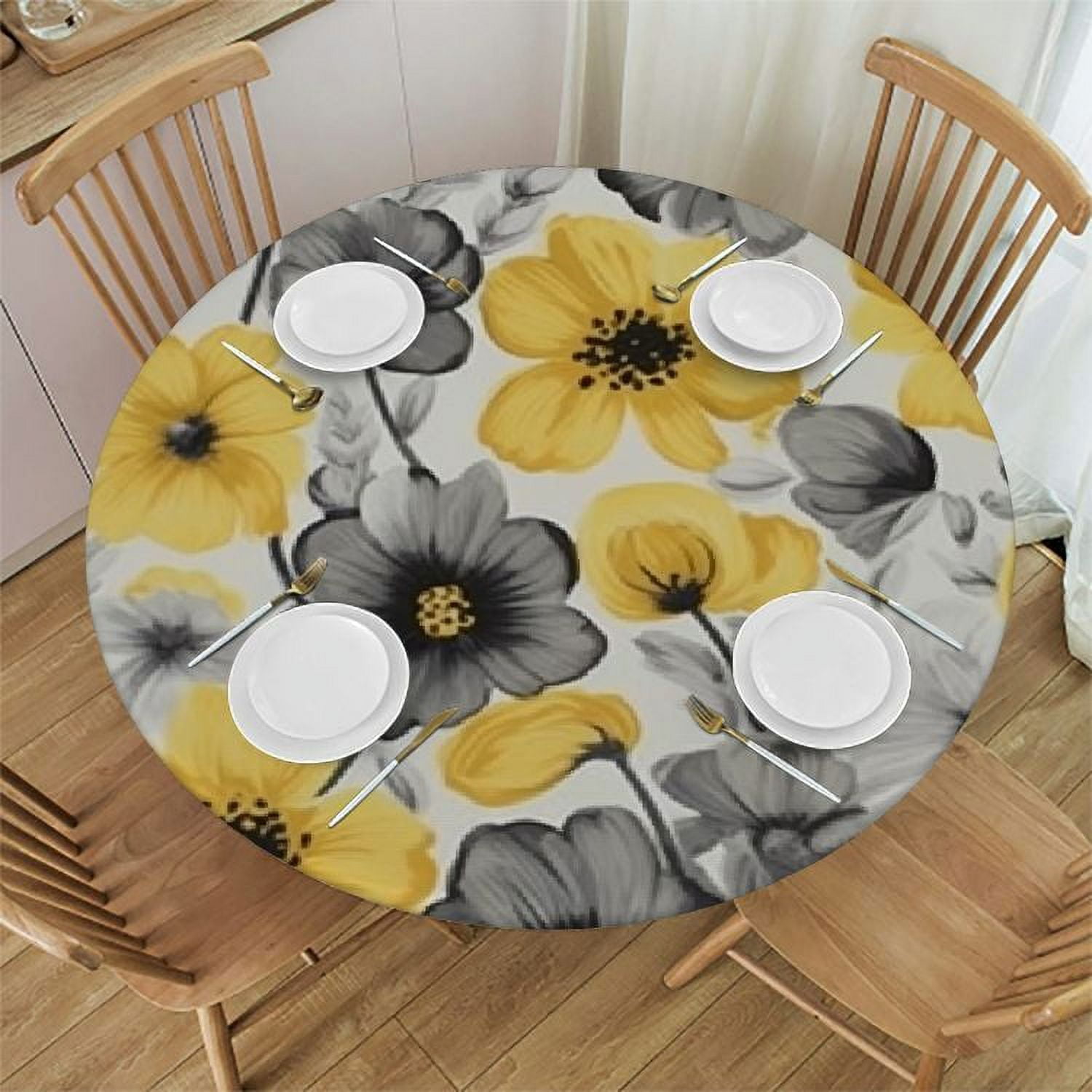 Ulloord Stretch Fitted Table Covers - Waterproof Wipeable Colorfast ...