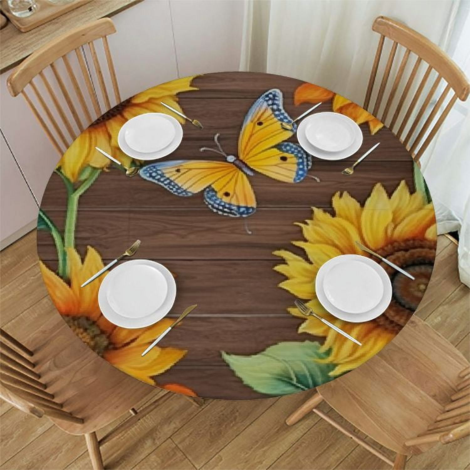 Ulloord Stretch Fitted Table Covers - Waterproof Wipeable Colorfast ...