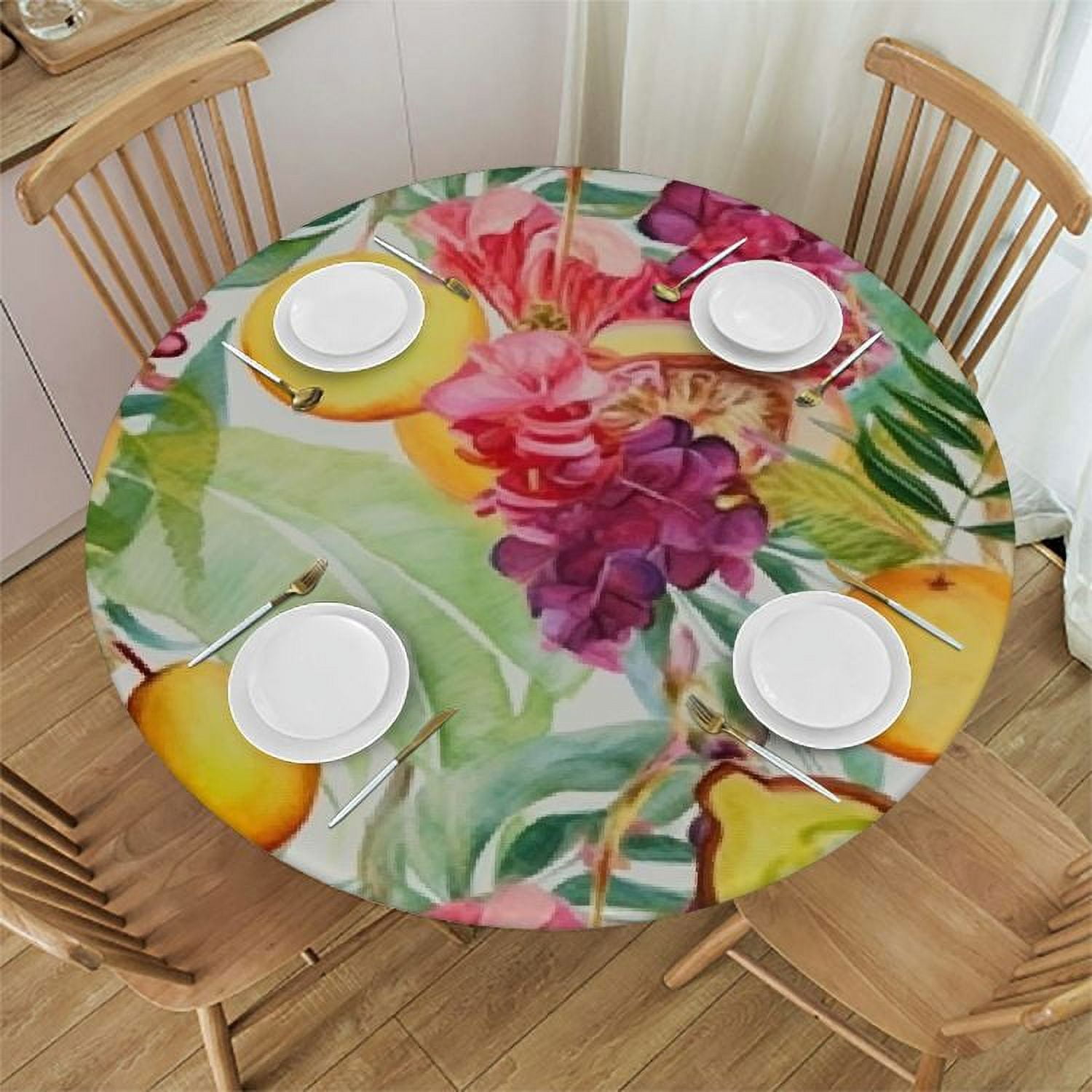 Ulloord Stretch Fitted Table Covers - Waterproof Wipeable Colorfast ...