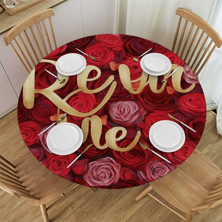 Ulloord Stretch Fitted Table Covers - Waterproof Wipeable Colorfast ...