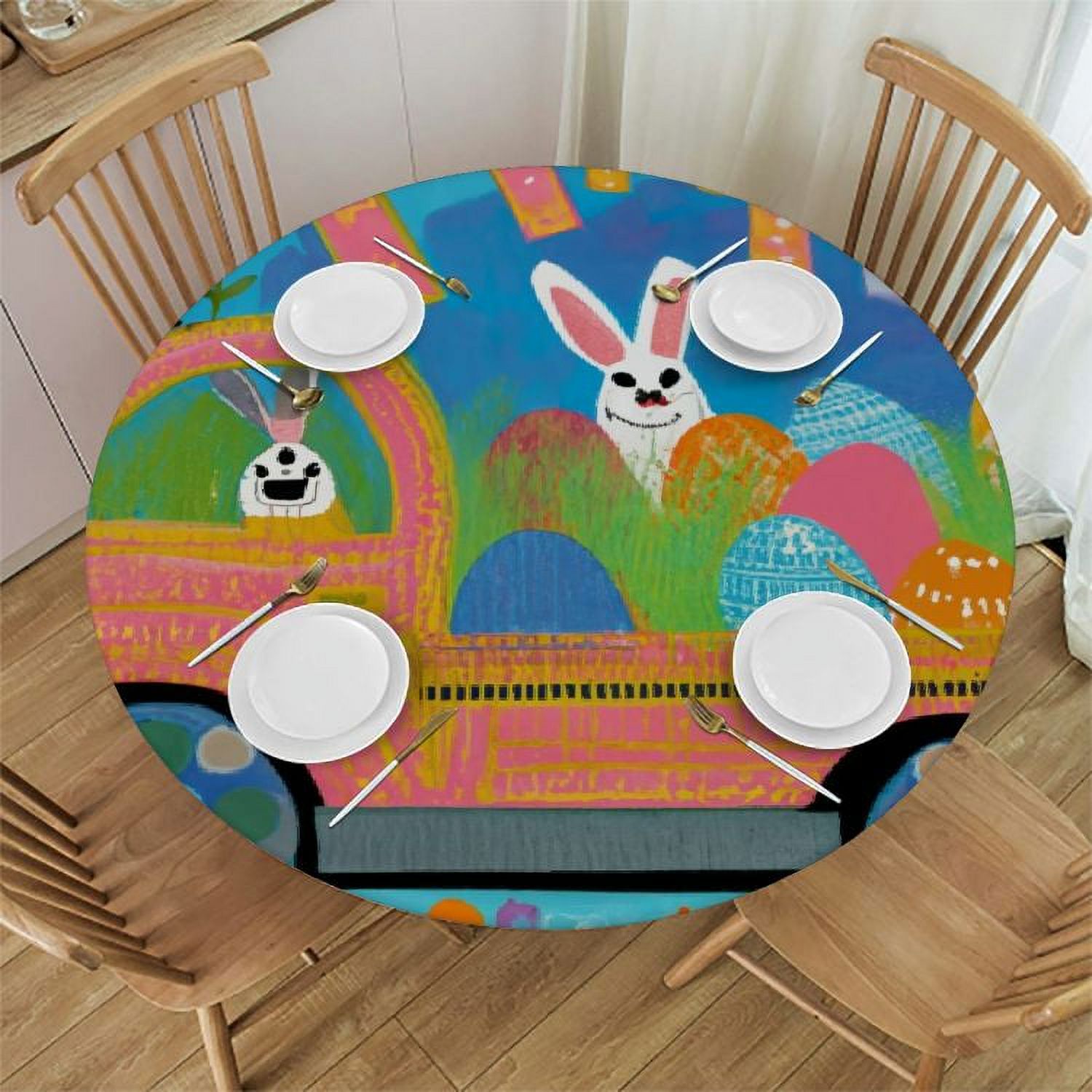 Ulloord Stretch Fitted Table Covers - Waterproof Wipeable Outdoor Table ...