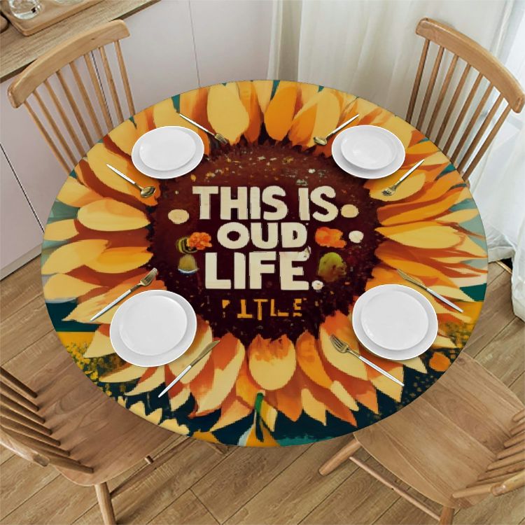 Ulloord Stretch Fitted Table Covers - Waterproof Wipeable Outdoor Table ...