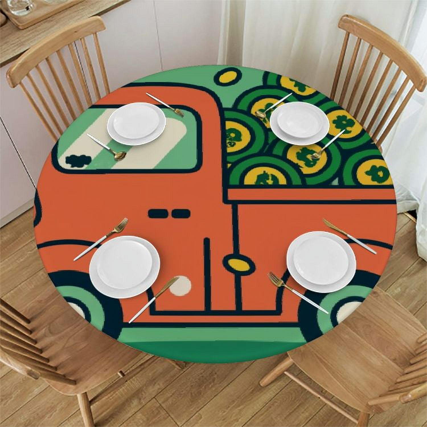 Ulloord Stretch Fitted Table Covers - Waterproof Wipeable Outdoor Table ...