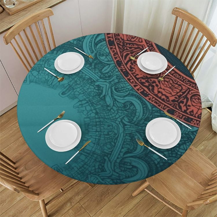 Ulloord Table Round Cover Elastic Edged Tablecloth, Bohemian Ethnic ...
