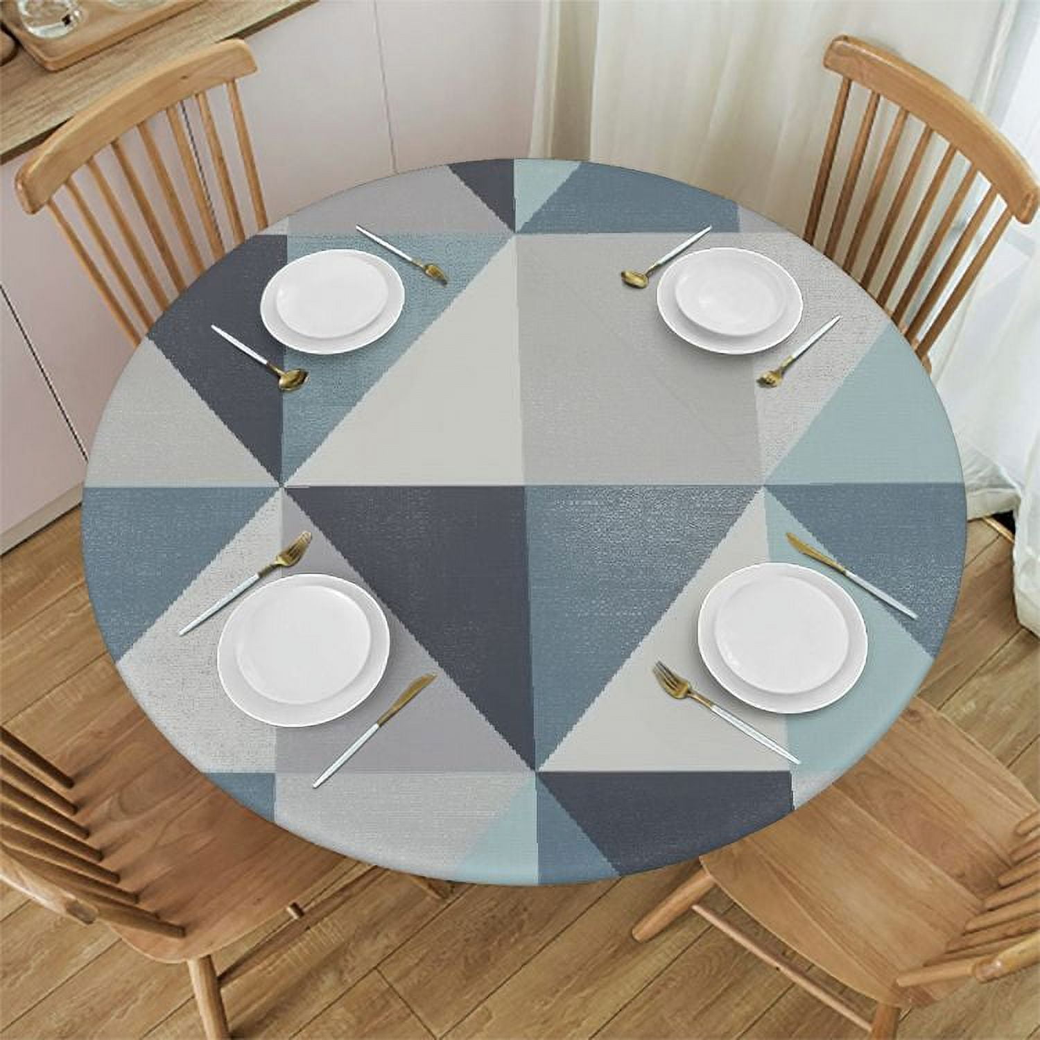 Ulloord Table Round Cover Elastic Edged Tablecloth, Vintage Chic ...