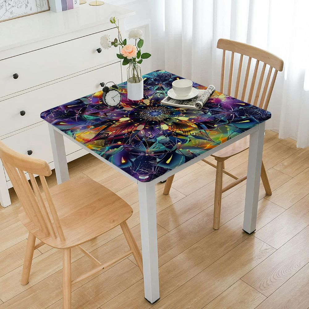 Ulloord Tablecloth, Geometry Background with Effects Print, Elastic ...