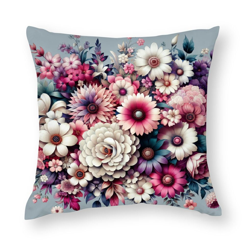 Ulloord Throw Pillow Covers Pink Flowers Mothers Day Decorative Pillows