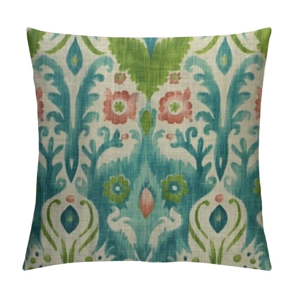 Ulloord Throw Pillows Covers Green Ikat Pillow Cover Green Outdoor ...
