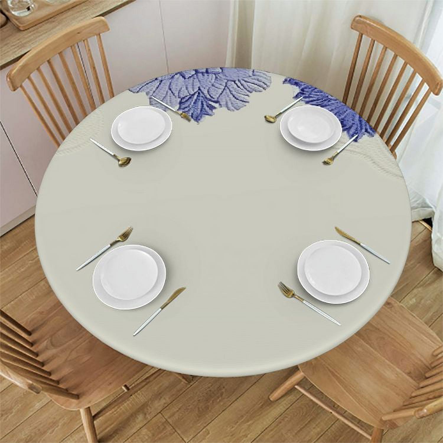 Ulloord Waterproof Round Fitted Table Cover, Boho Aqua and Purple ...