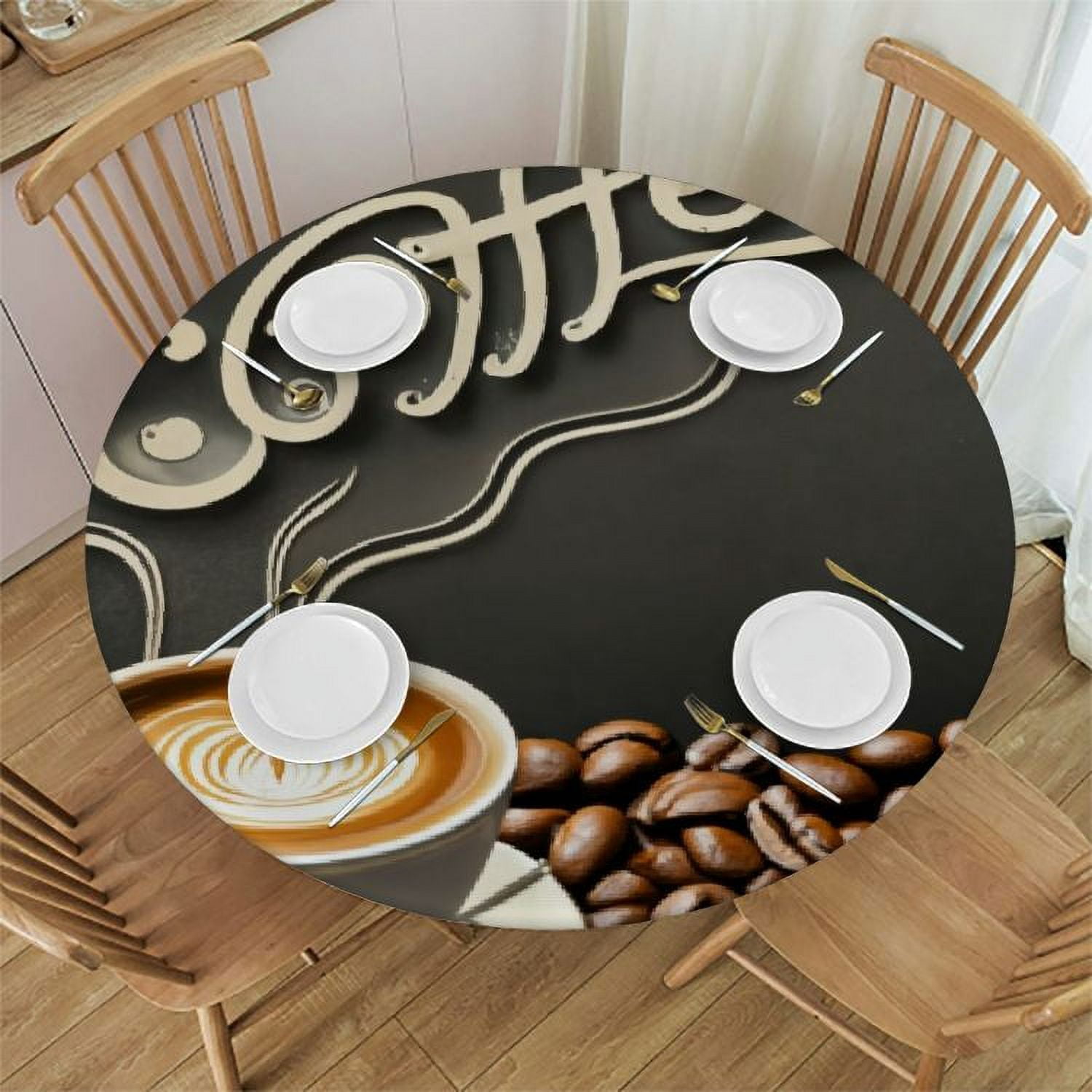 Ulloord Waterproof Round Fitted Table Cover, Rustic Farmhouse Retro ...