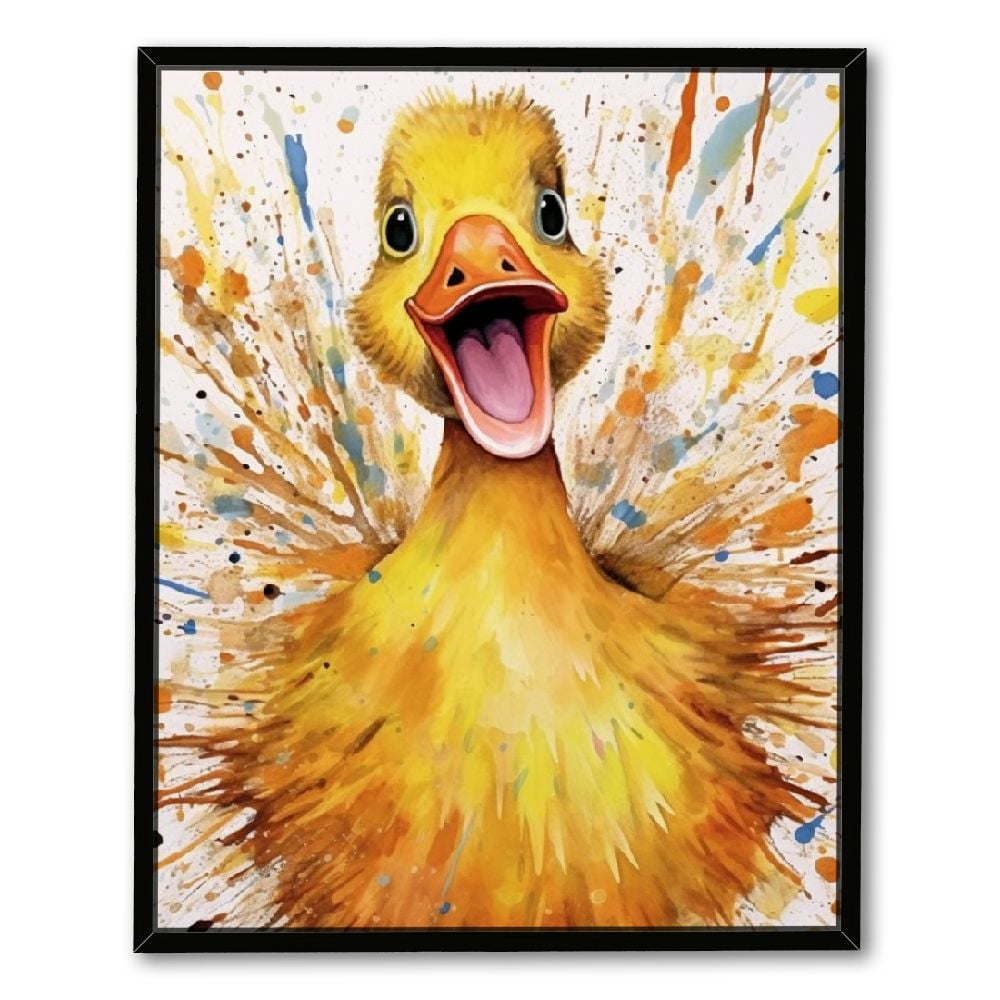 Ulloord Yellow Duck Canvas Wall Art Animals Cute Baby Duck Canvas ...