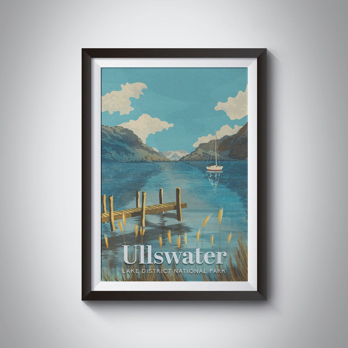 Ullswater Lake Print, Lake District National Park Poster, Travel Poster ...