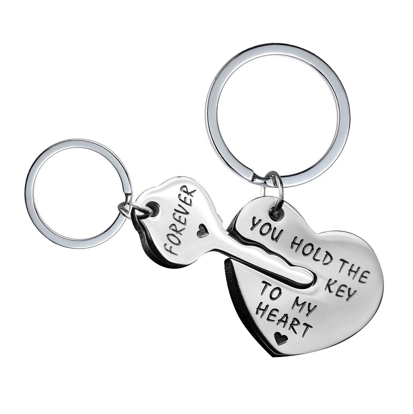 Uloveido 2pcs Couple Puzzle Love Heart Key Chain Ring Set for Men and ...