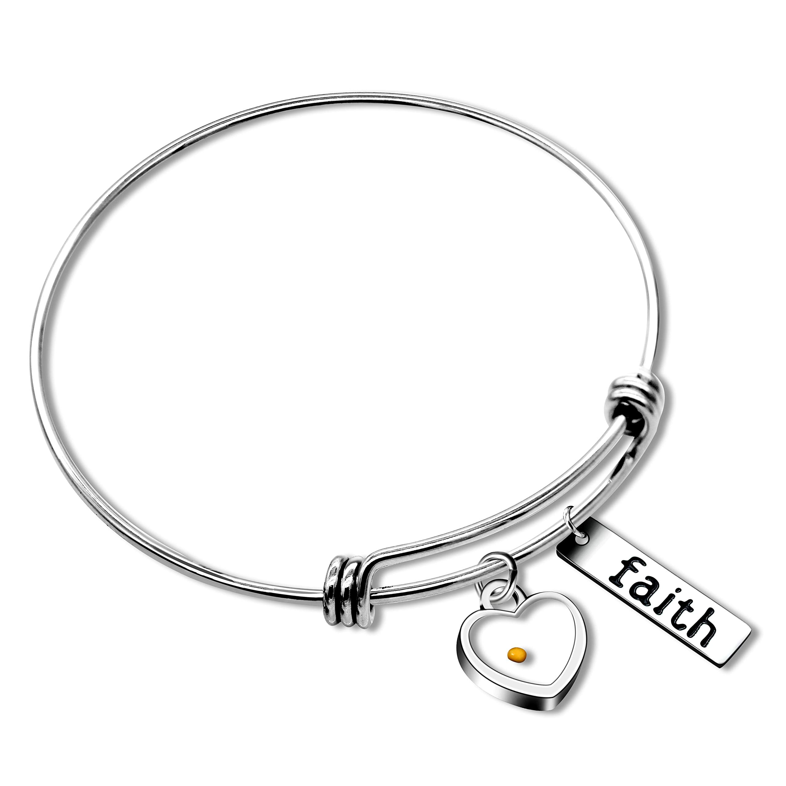 Uloveido Christian Faith Extendable Bracelet Bangle, Stainless Steel ...