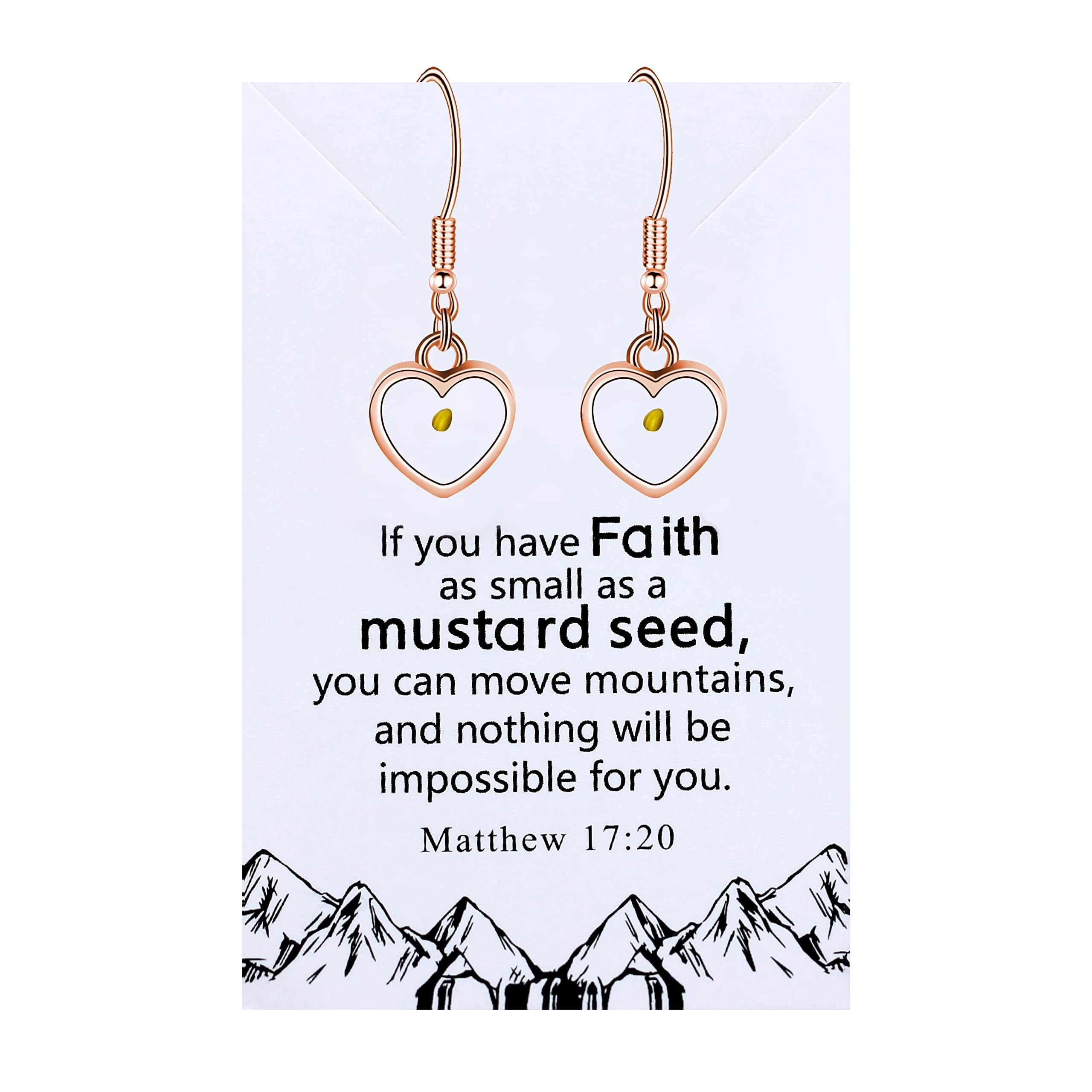 Uloveido Dangling Heart Earrings, Inspirational Gift for Christian ...