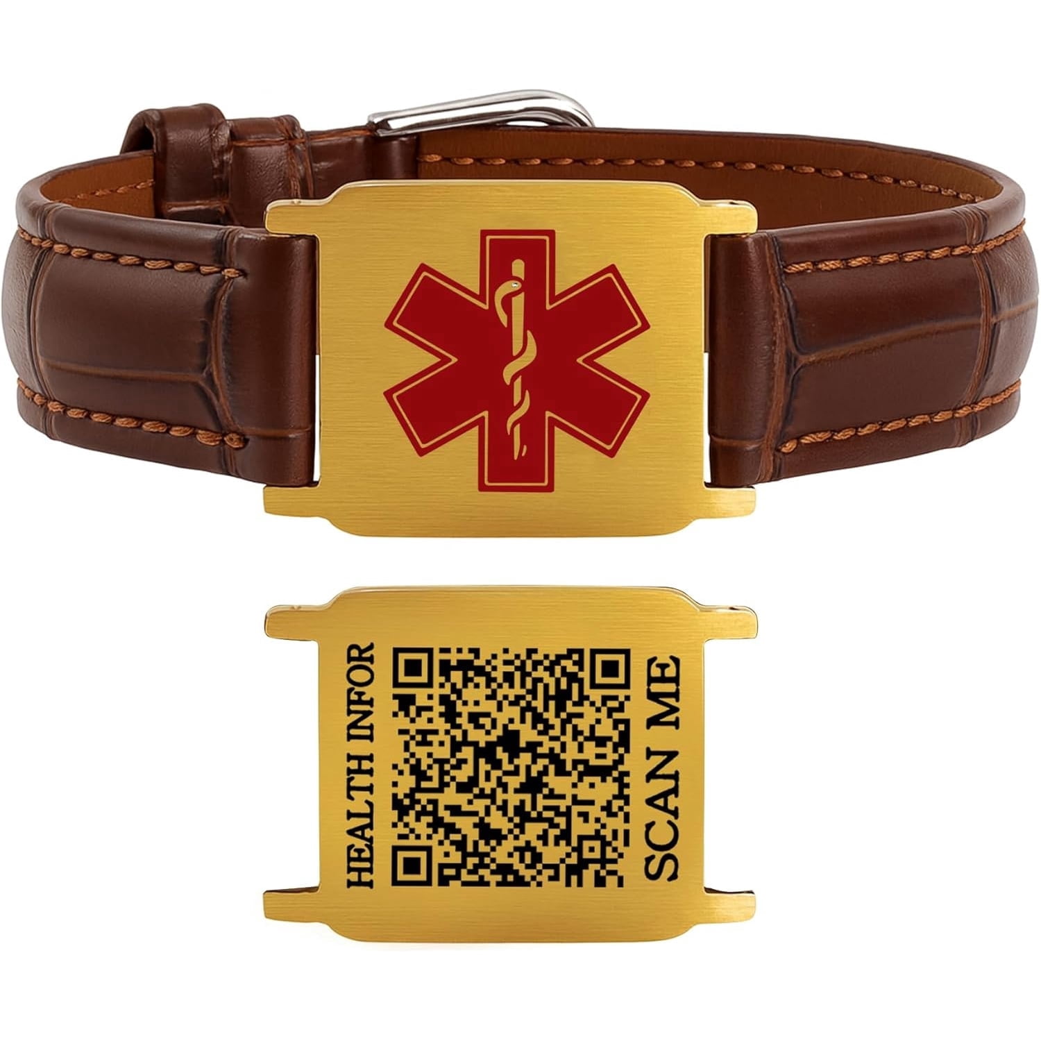 Uloveido Dynamic QR Code Medical Alert Bracelet for Men & Women ...