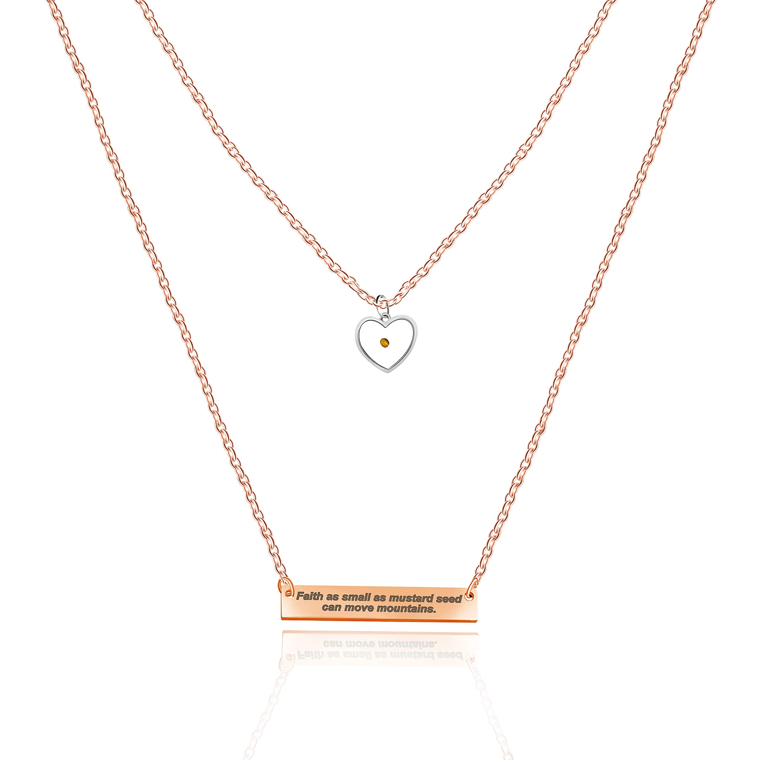 Uloveido Inspirational Faith Jewelry Rose Gold Color Courage Layered ...