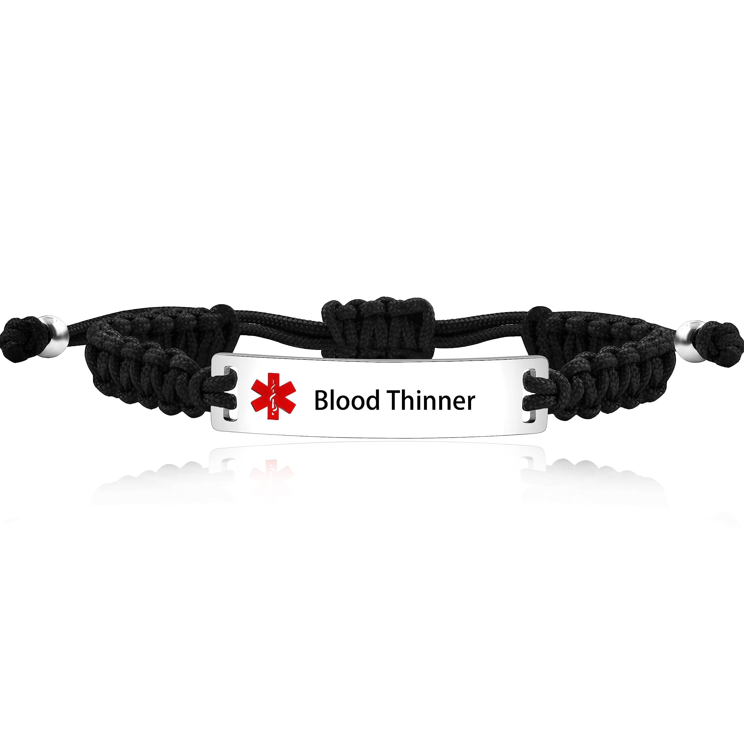 Uloveido Medical Alert ID Bracelet Laser Engraved Adjustable Wristband ...