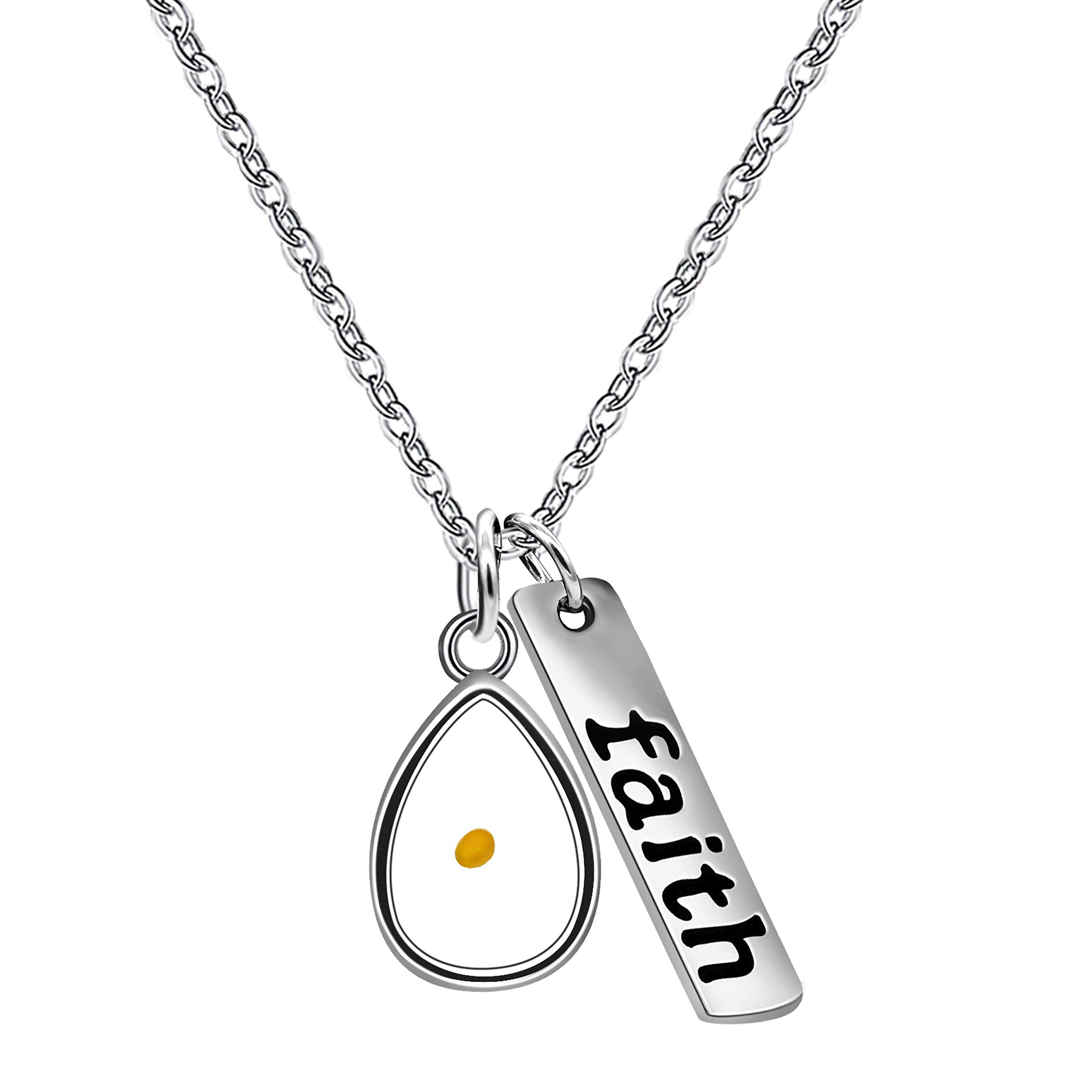 Uloveido Mustard Seed Teardrop Capsule Pendant Necklace Christian ...