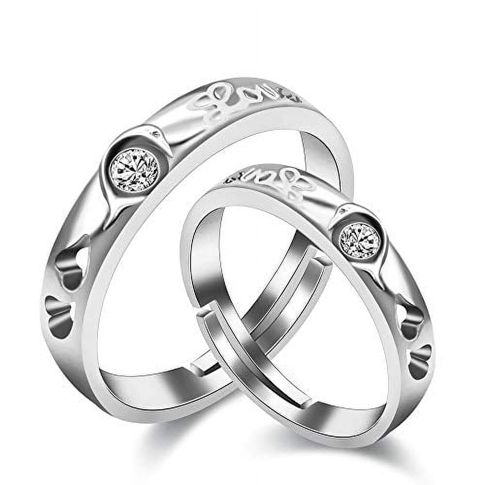 Uloveido Pairs of Novelty Resize Engagement Rings Set for Him and Her ...