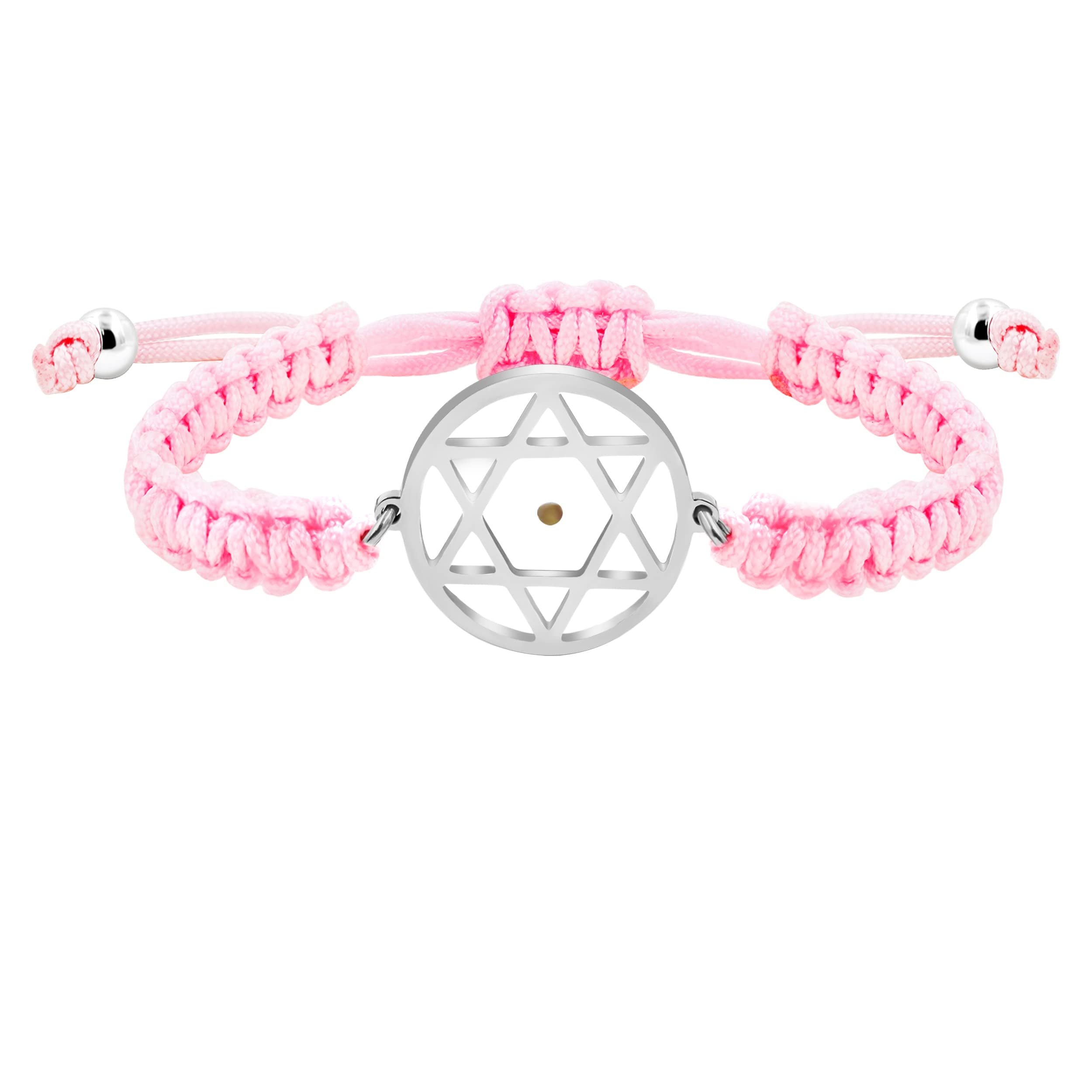 Uloveido Pink Handmade Braided Rope Bracelets with Hexagram-Shape ...