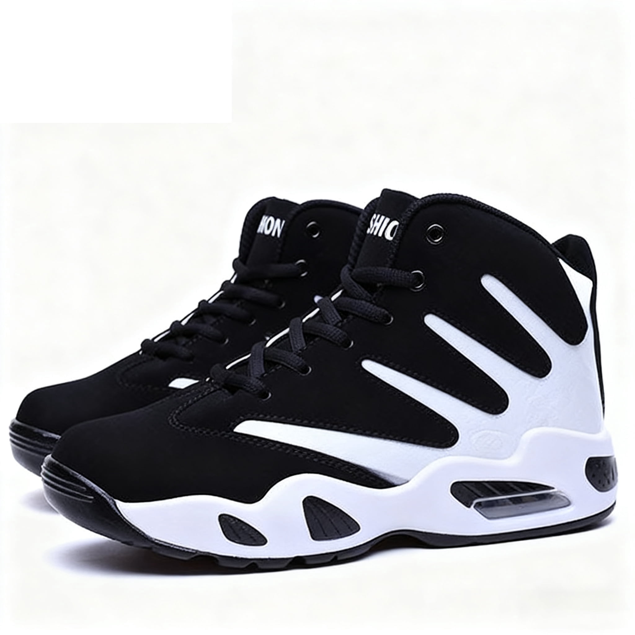 Ulsto Men's Fashion High-Top Basketball Shoes - Black Red, White, Blue ...