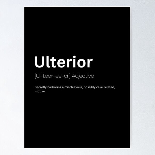 Ulterior Dictionary Definition Poster Wall Art, Modern Wall Decor For ...