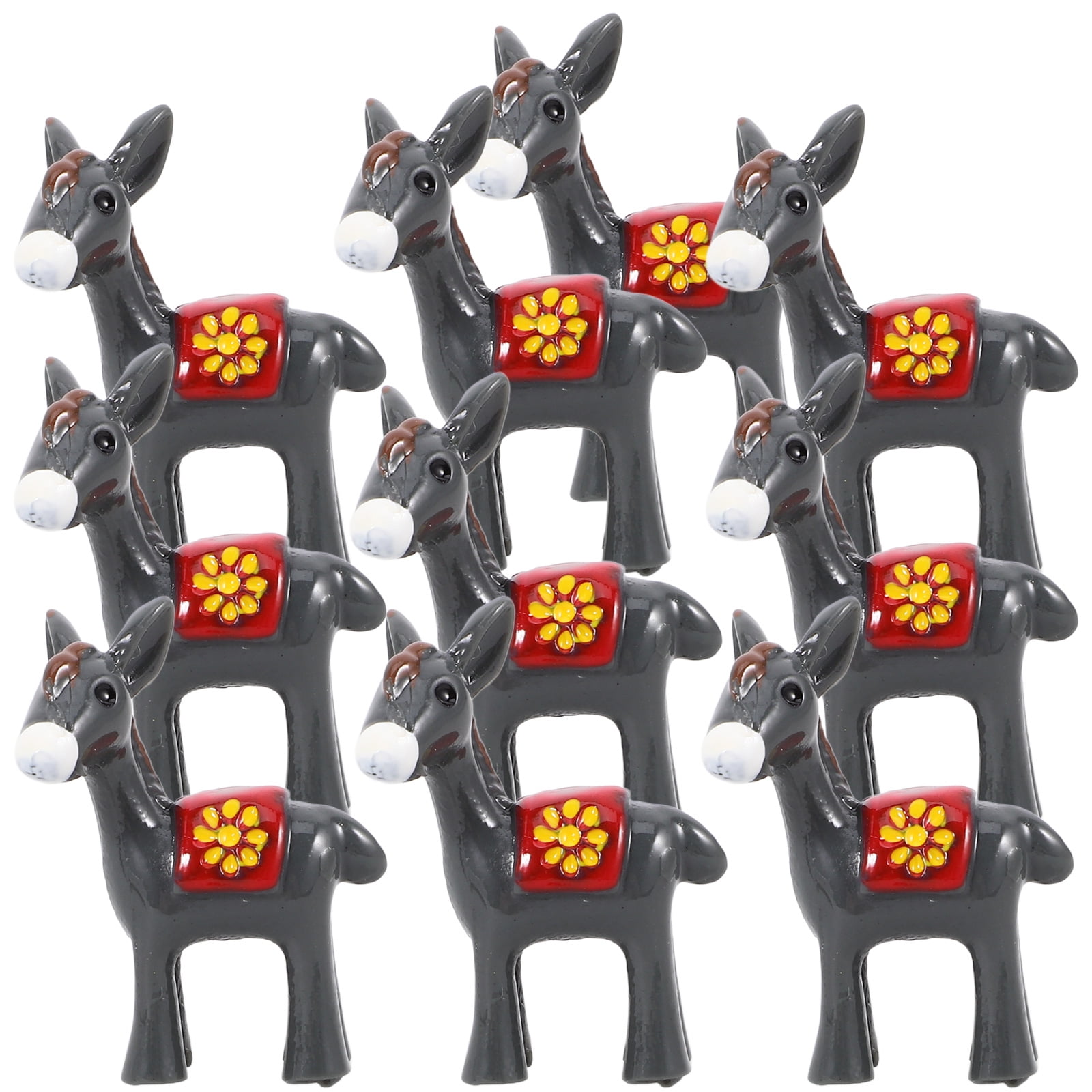 Ulthilift 10Pcs Resin Donkey Ornament Resin Standing Donkey Miniature ...