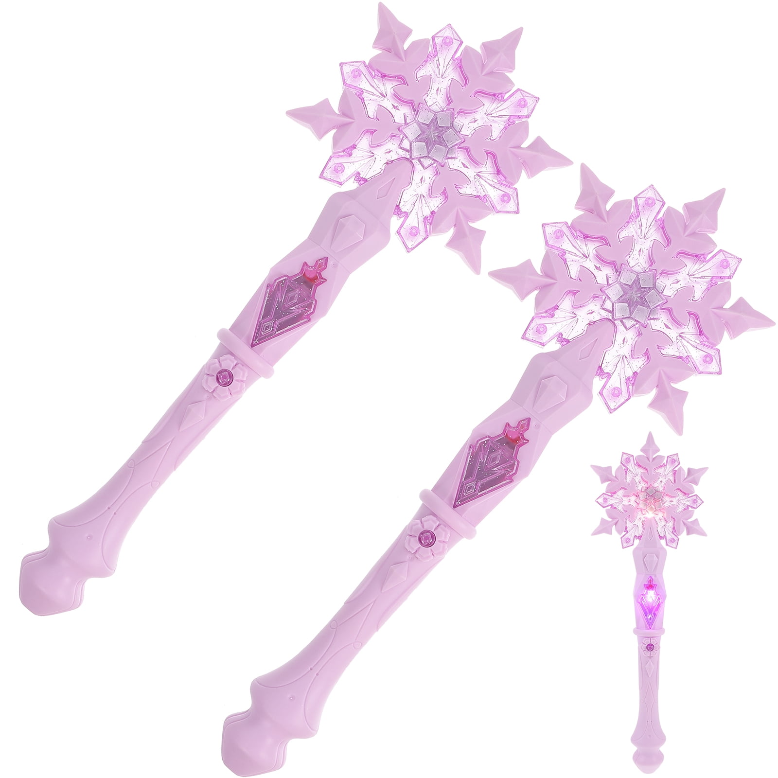 Ulthilift 2pcs Snowflake Wand Fairy Light Up Musial Toys Costume ...