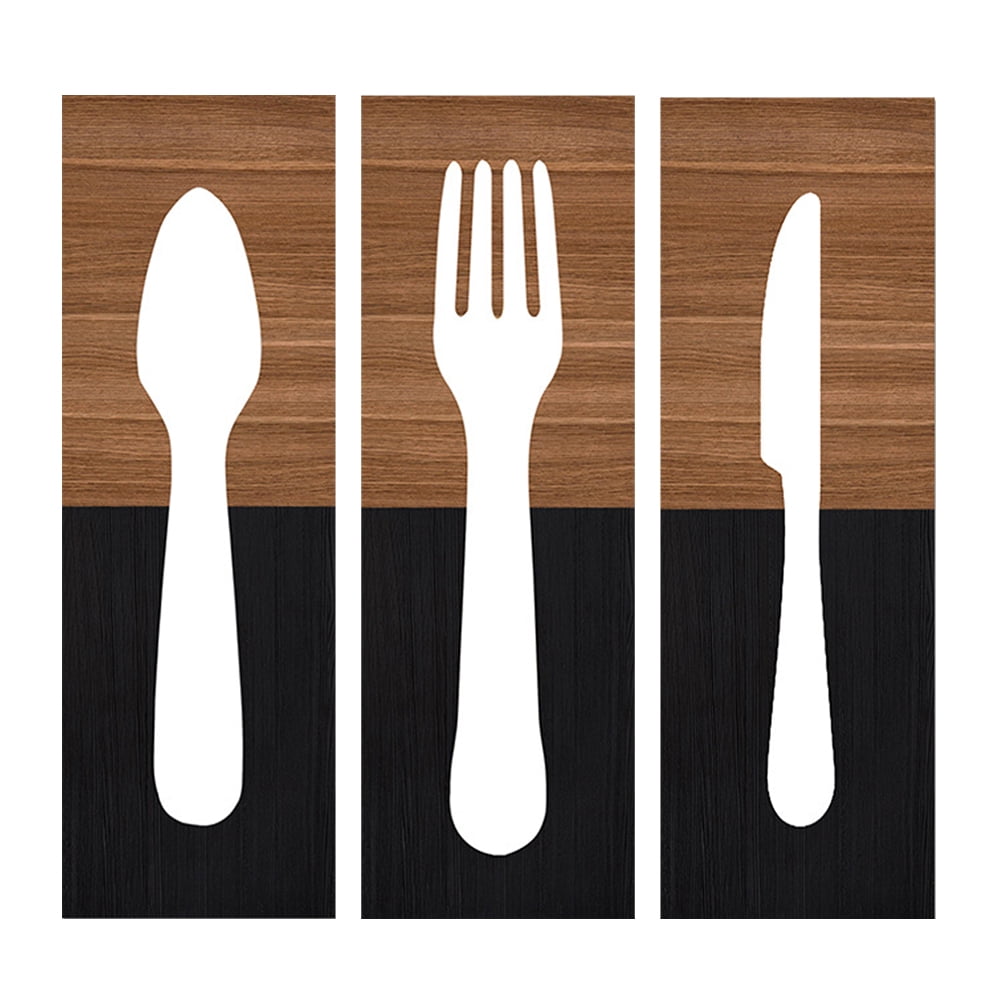Ulthilift 3pcs Large Fork Cutter Spoon Wall Decor Wooden Wall Hanging ...