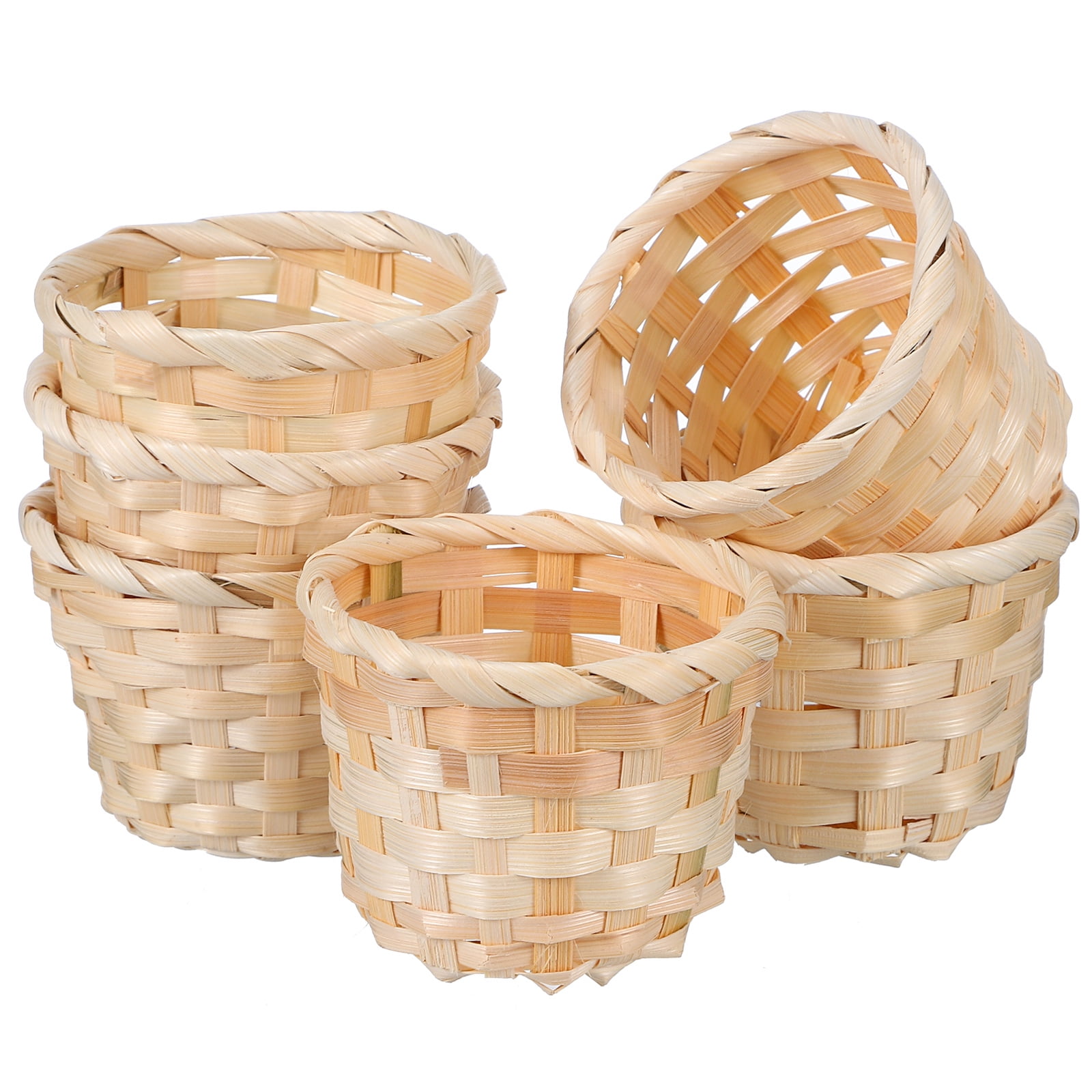Ulthilift 6Pcs Hand Woven Storage Basket Wooden Desktop Storage Basket ...