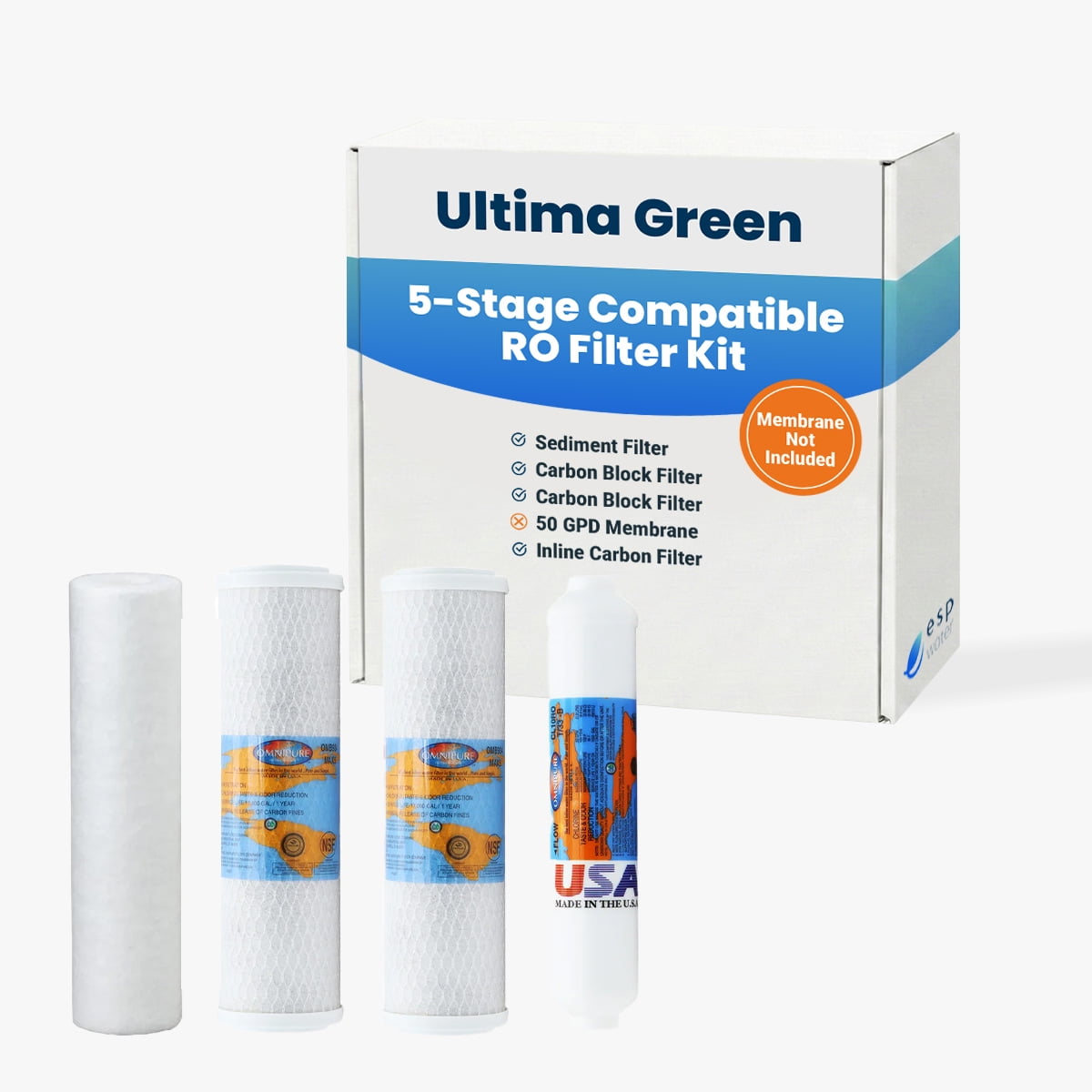 Ultima Green Compatible RO Filter Replacement Kit - RO Membrane Sold ...