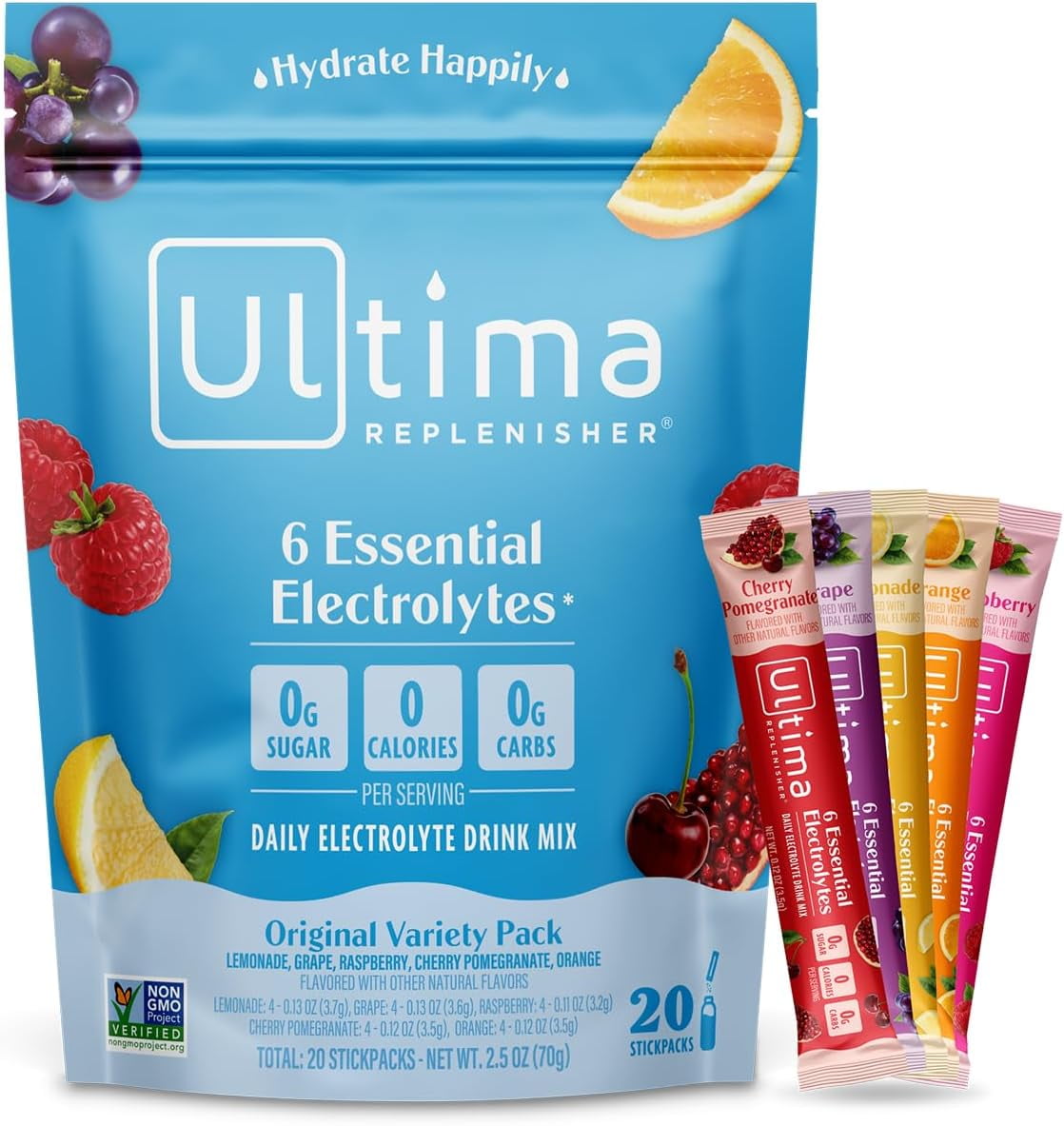 Ultima Replenisher Daily Electrolyte Drink Mix – Original Variety, 20 ...