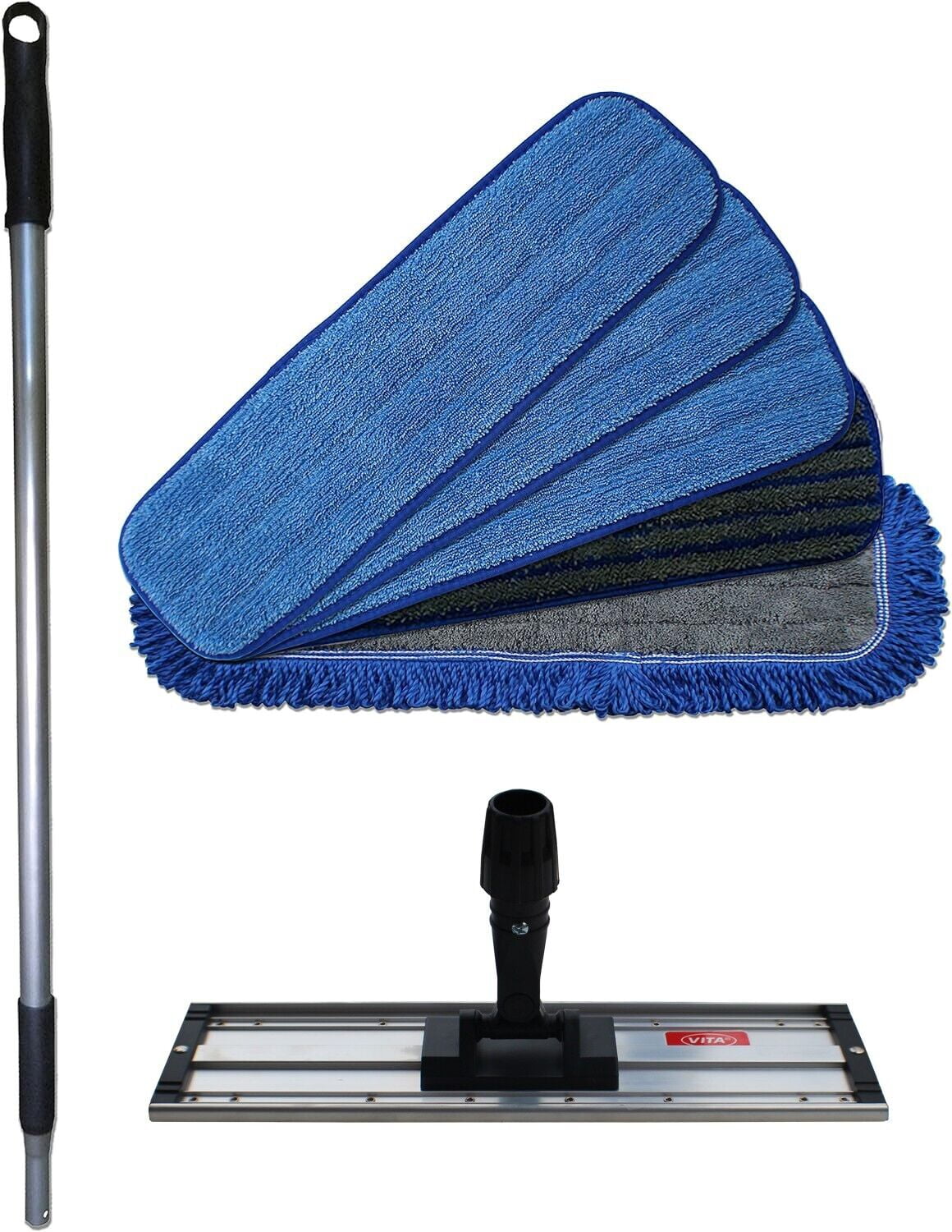 Ultimate 18" Microfiber Mop System - Handle, Frame and 3 Types Cleaning Pads - Walmart.com
