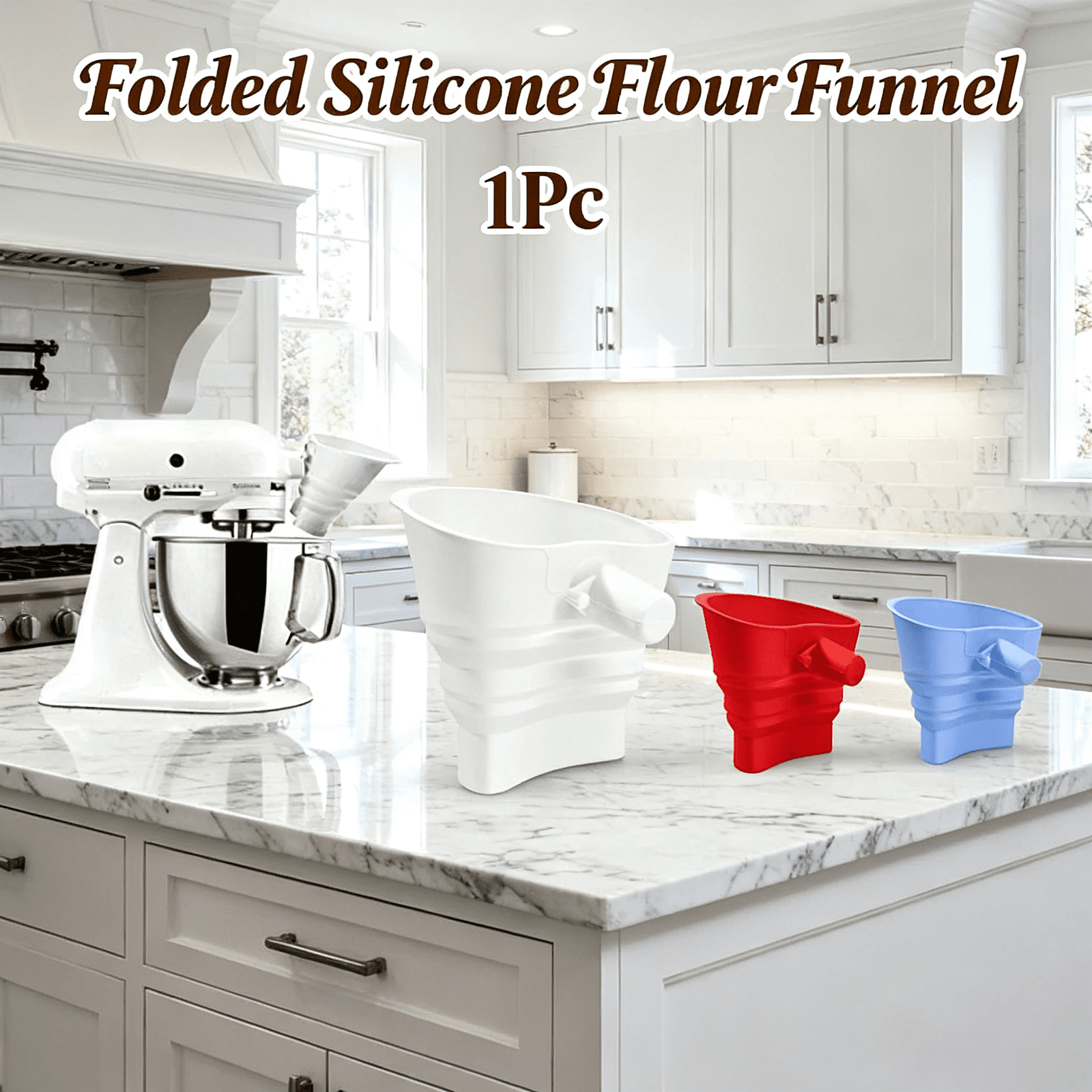 The Ultimate Baker's Silicone Funnel, Multi-Functional Tilting ...