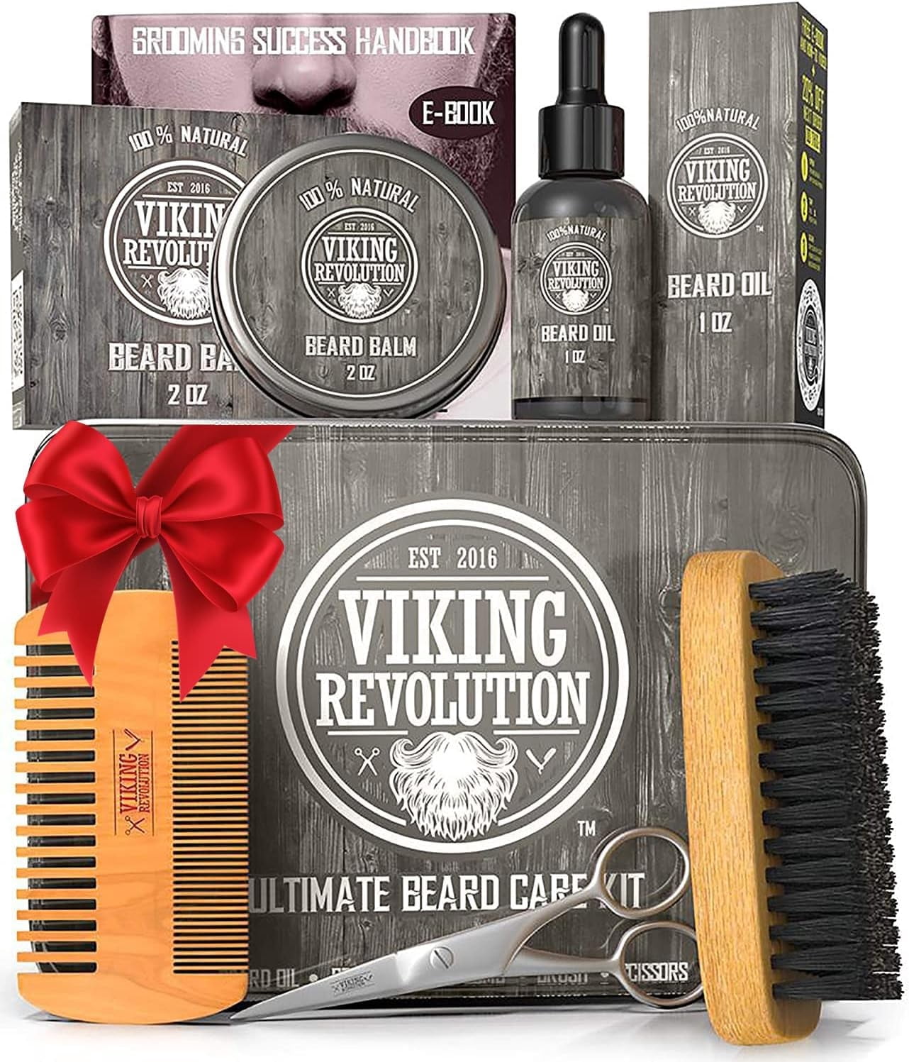 Ultimate Beard Kit - Beard Grooming Kit with Beard Brush, Beard Comb ...