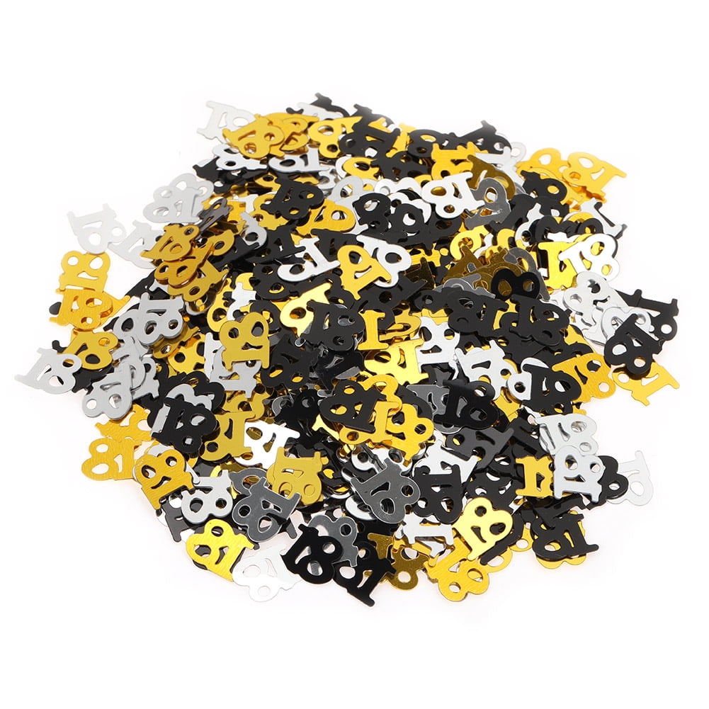 Tletseagh Happy Birthday Party Table Scatter Decorations Black Silver ...