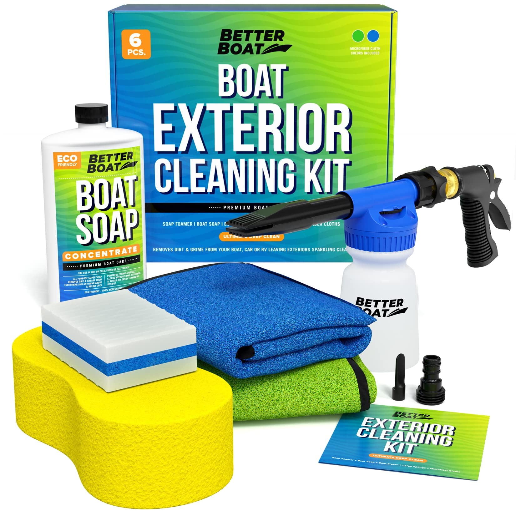 Ultimate Boat Cleaning Kit Boat Wash Soap & Foam Gun Cleaner Sponge ...