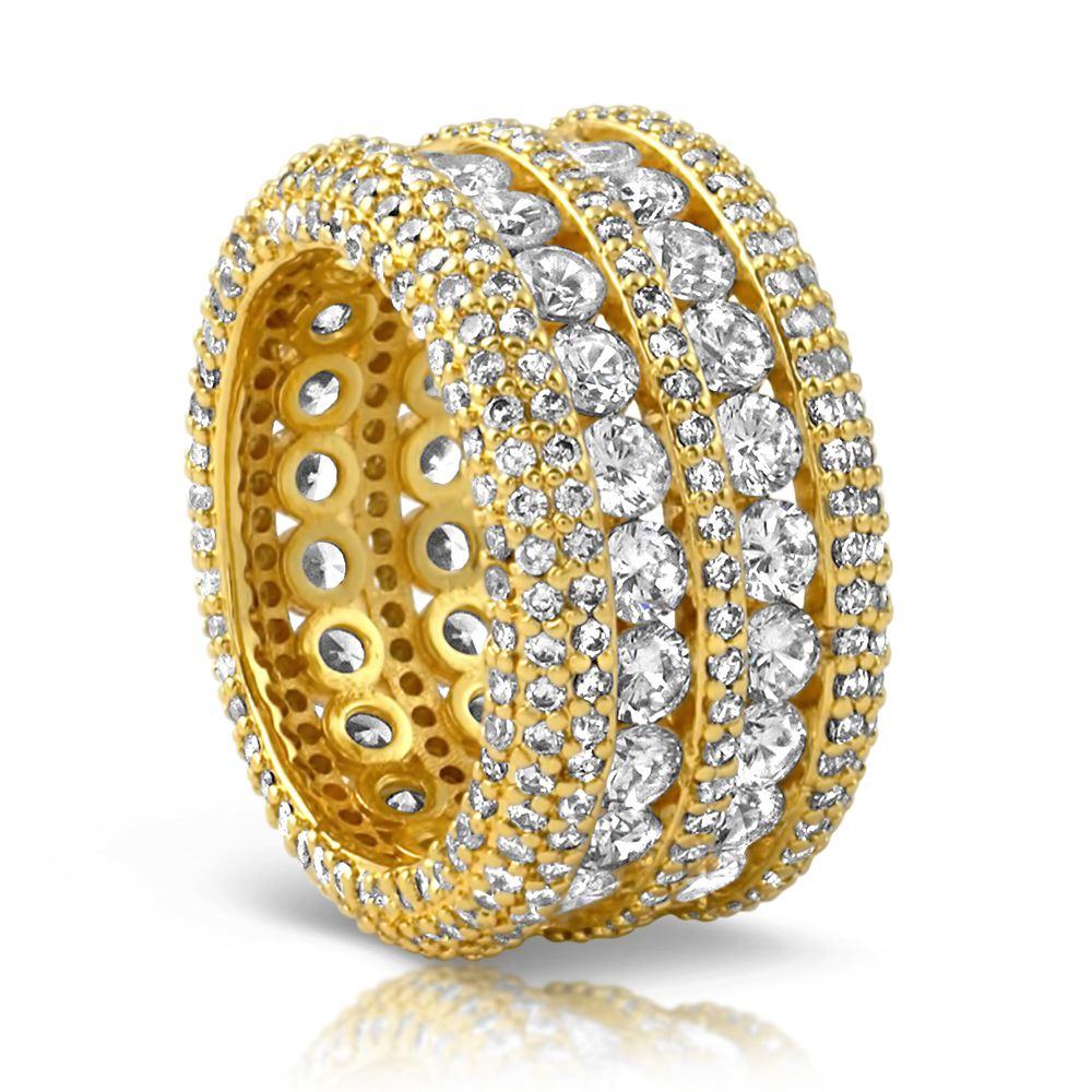 Ultimate Boss Bling Bling CZ Eternity Mens Ring in Gold - Walmart.com