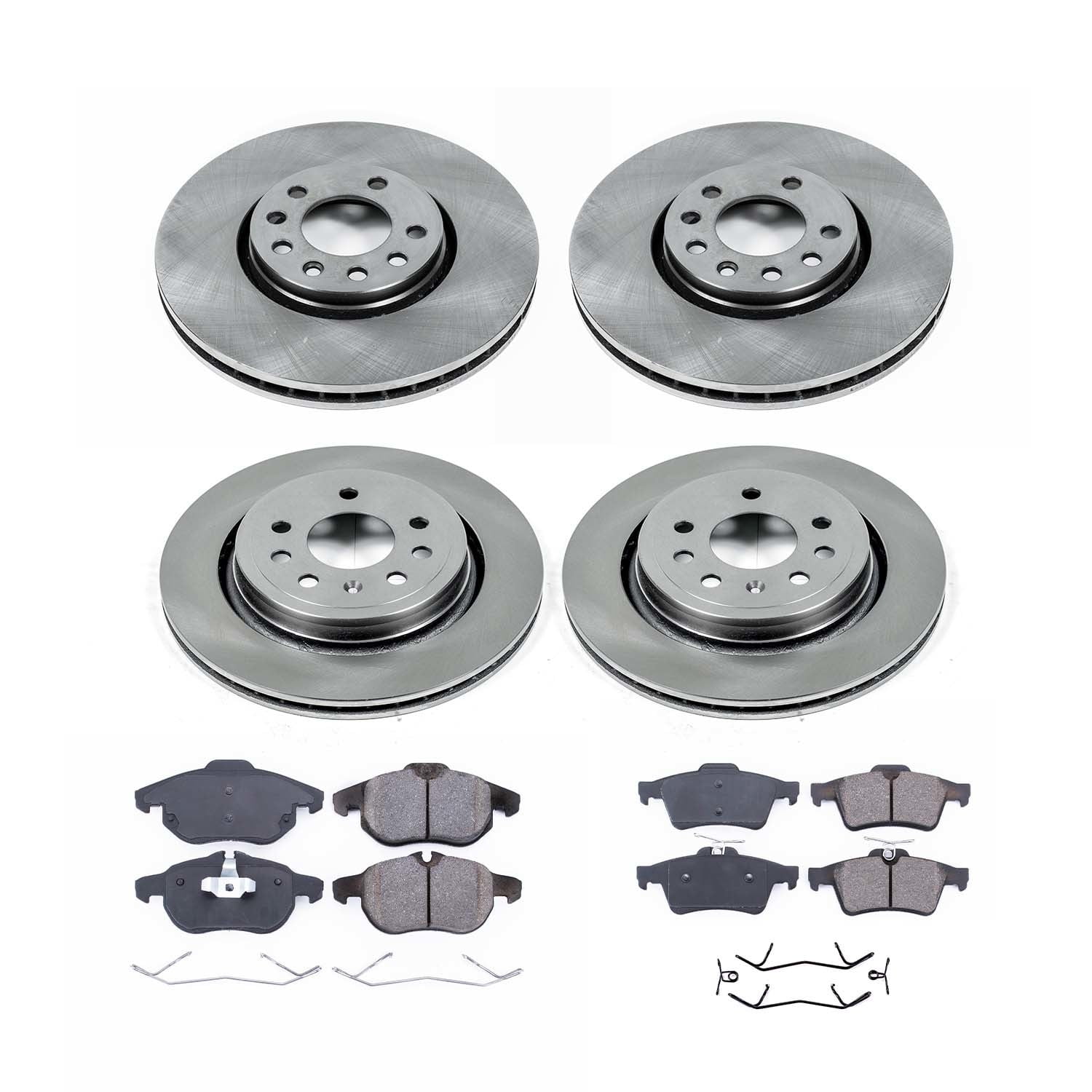 Ultimate Brakes Front and Rear Ceramic Brake Pad and Rotor Kit with ...