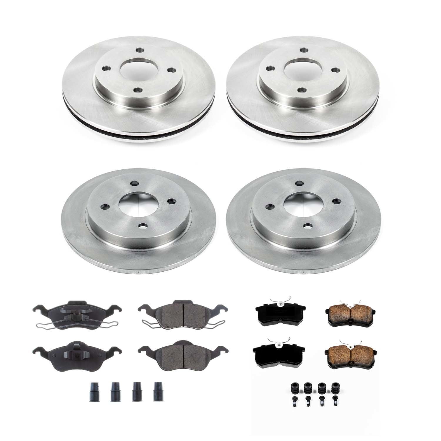 Ultimate Brakes Front and Rear Ceramic Brake Pad and Rotor Kit with ...