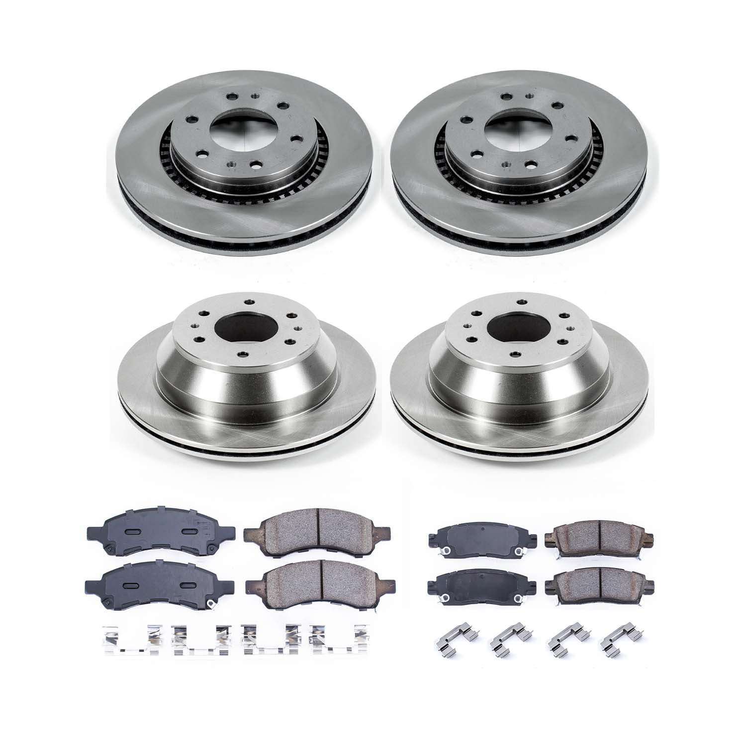 Ultimate Brakes Front and Rear Semi-Metallic Brake Pad and Rotor Kit with Hardware WM81080 ...