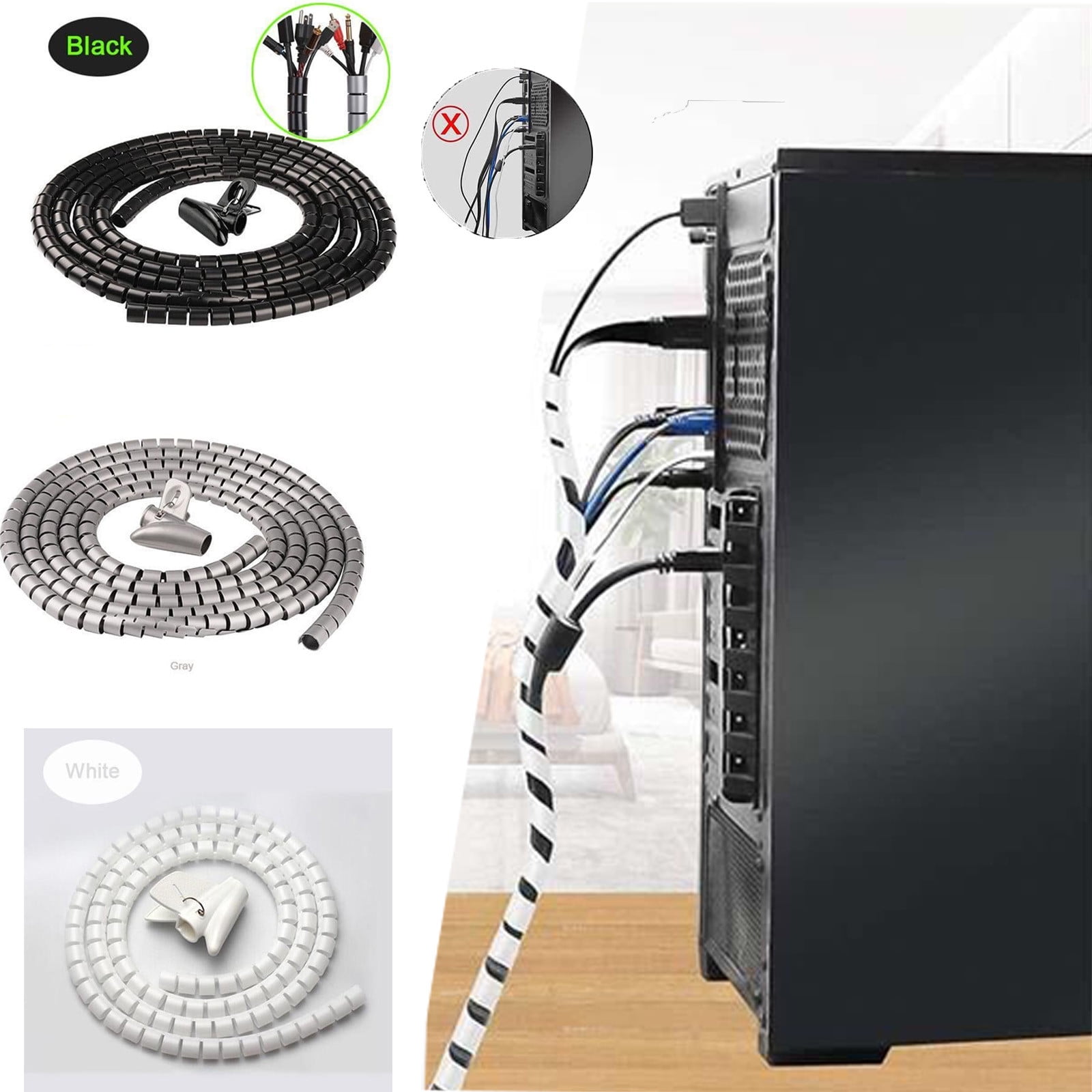 Ultimate Cable Management Sleeve - Adjustable Wire Organizer for Home and Office Use - Durable ...